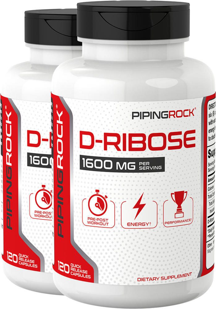 D-Ribosa - 100 % pura, 1600 mg (por porción), 120 Cápsulas de ...