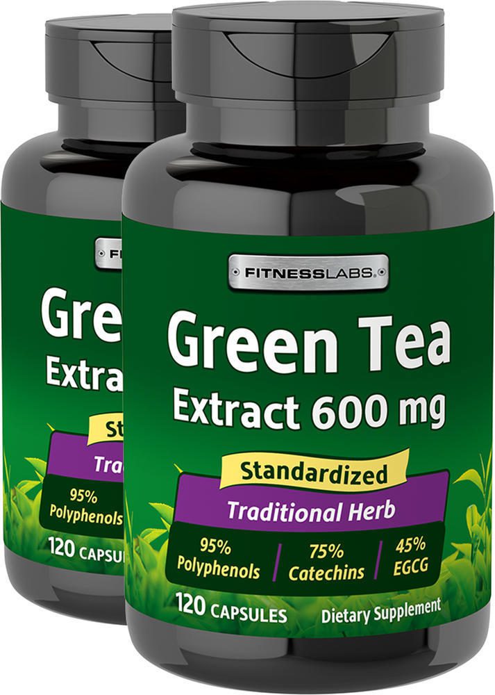 Extracto de té verde, 600 mg, 120 Cápsulas, 2 Botellas/Frascos | Allnatural