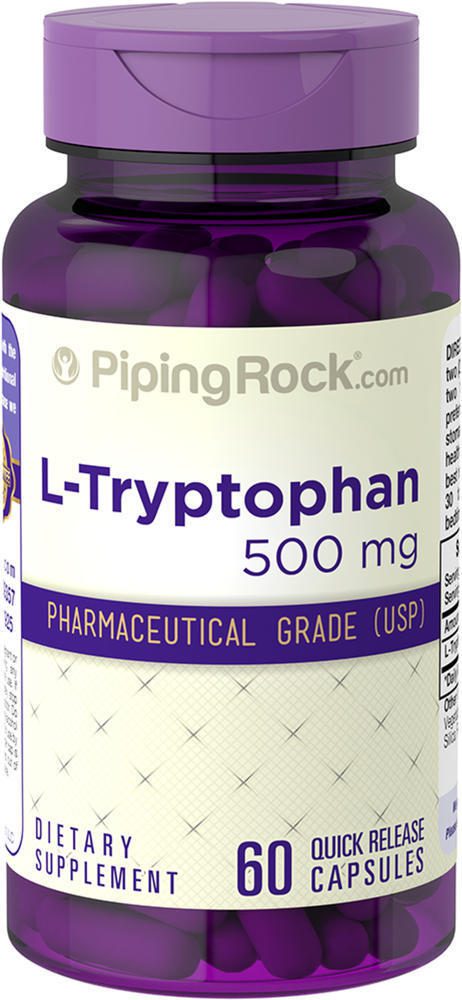 L-triptófano , 500 mg, 60 Cápsulas de liberación rápida | Allnatural
