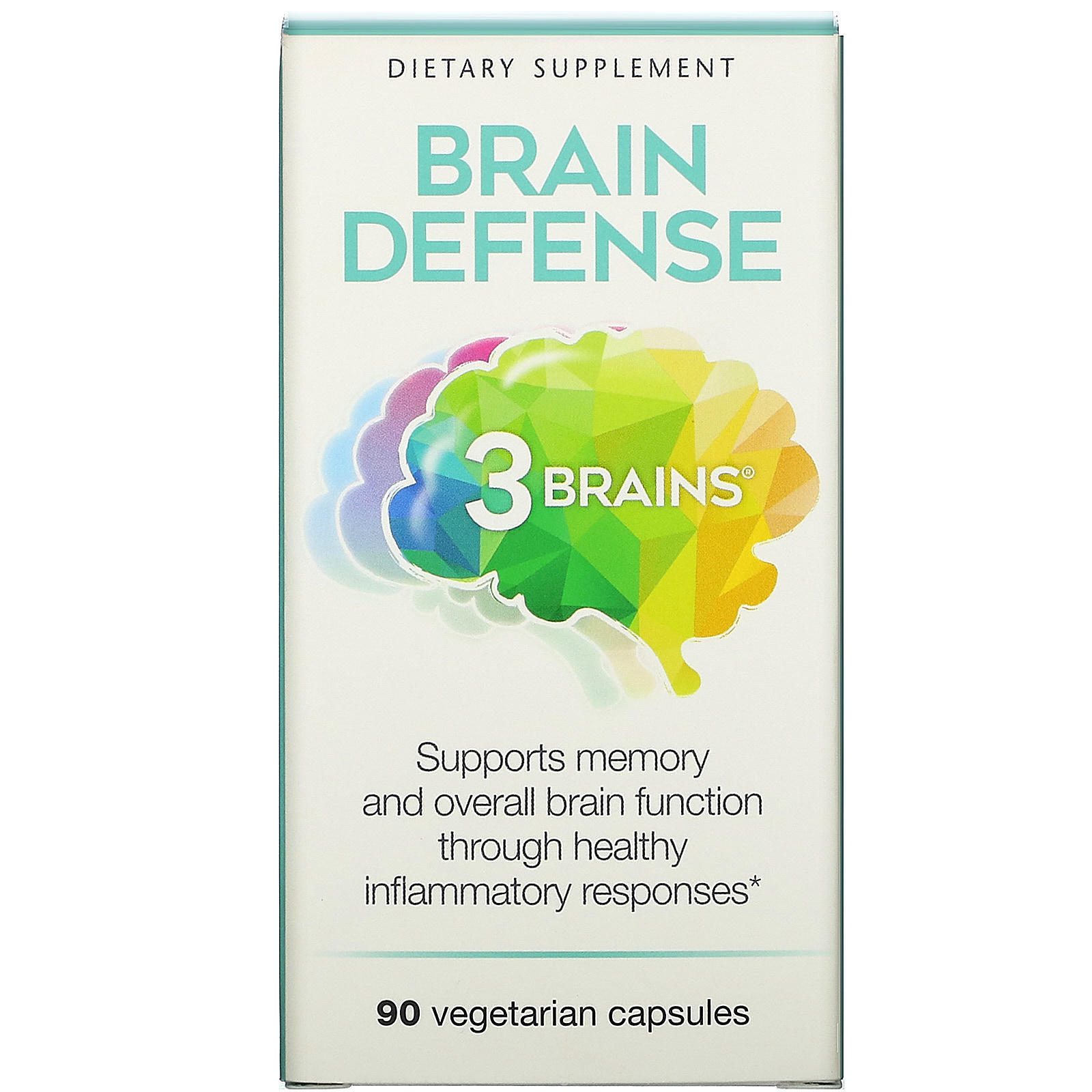 Natural Factors, 3 Brains, Brain Defense, 90 Vegetarian Capsules ...