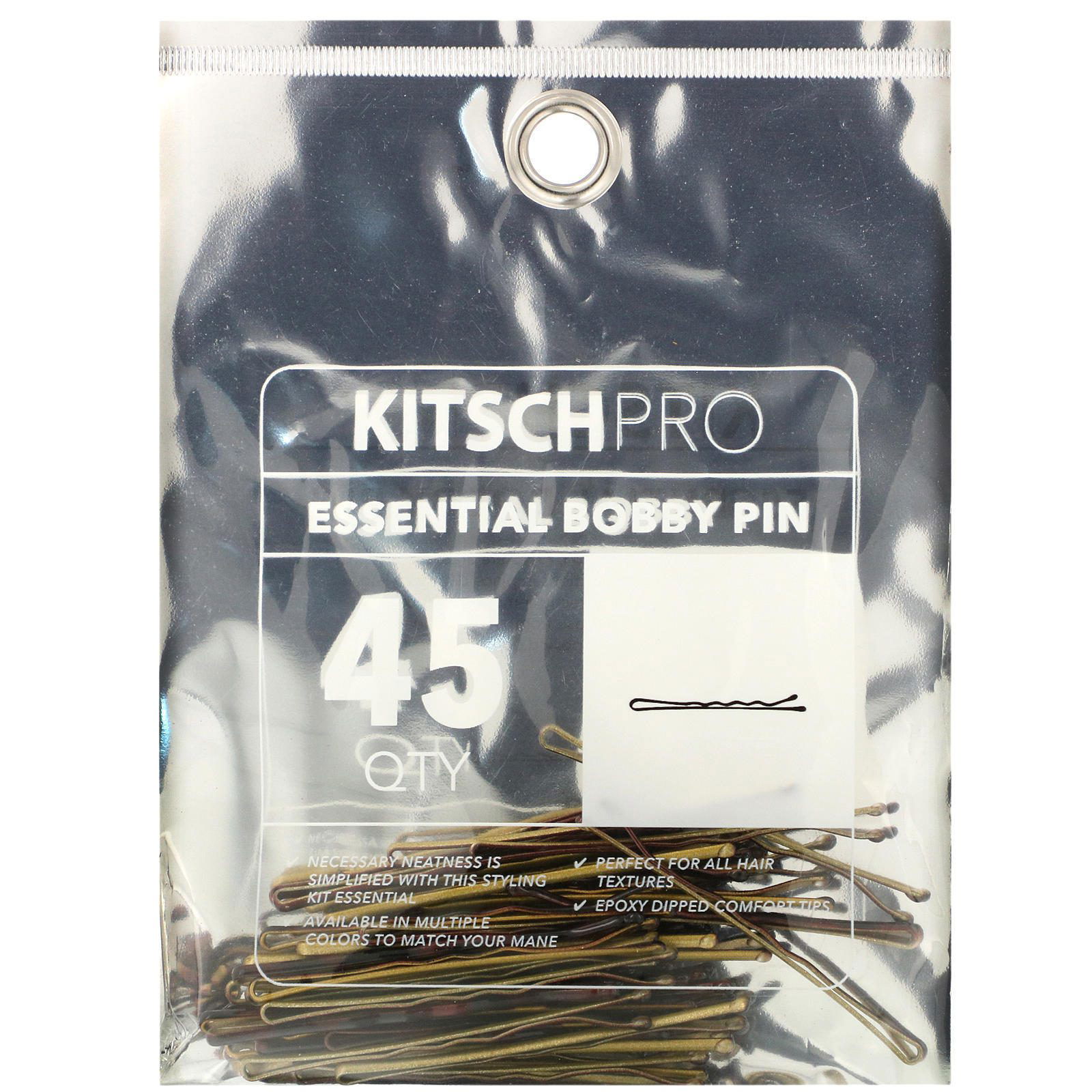 Kitsch, Pro, Essential Bobby Pin, Brown, 45 Count | Allnatural