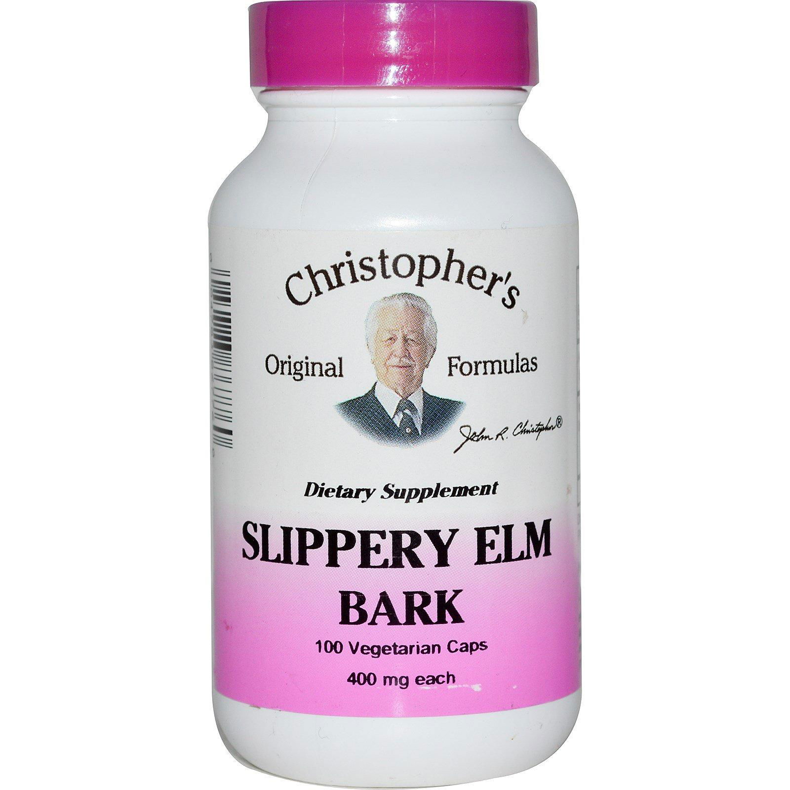 Christopher's Original Formulas, Slippery Elm Bark, 400 mg, 100 Vegetarian Caps | Allnatural