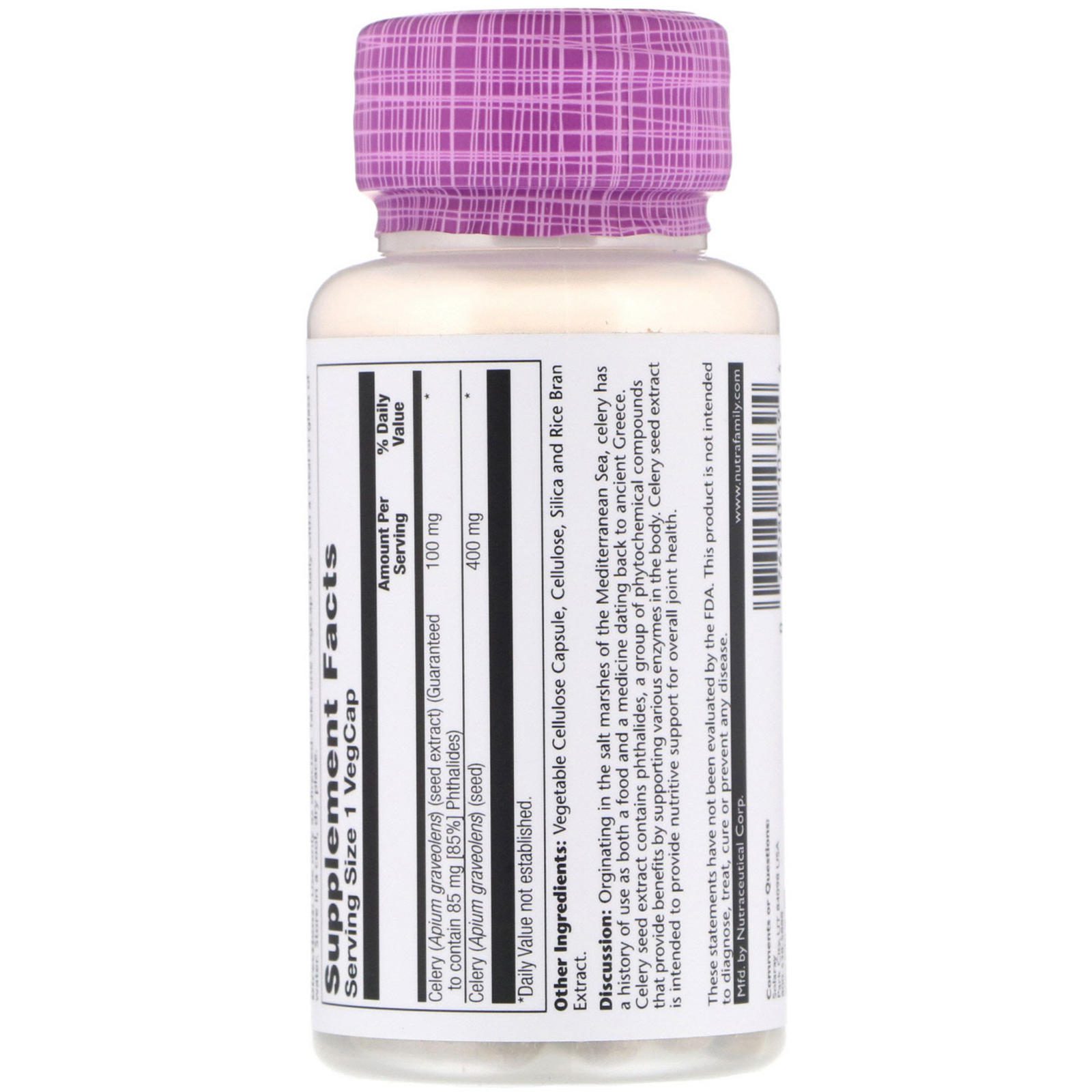 Solaray, Extracto de semilla de apio, 100 mg, 30 cápsulas vegetarianas ...