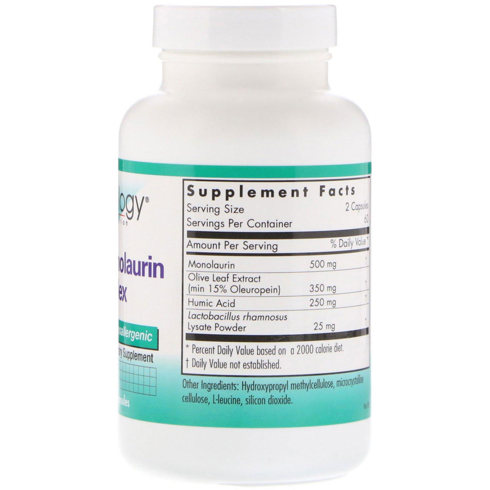 Nutricology, Complejo de ácido húmico-monolaurina, 120 cápsulas ...