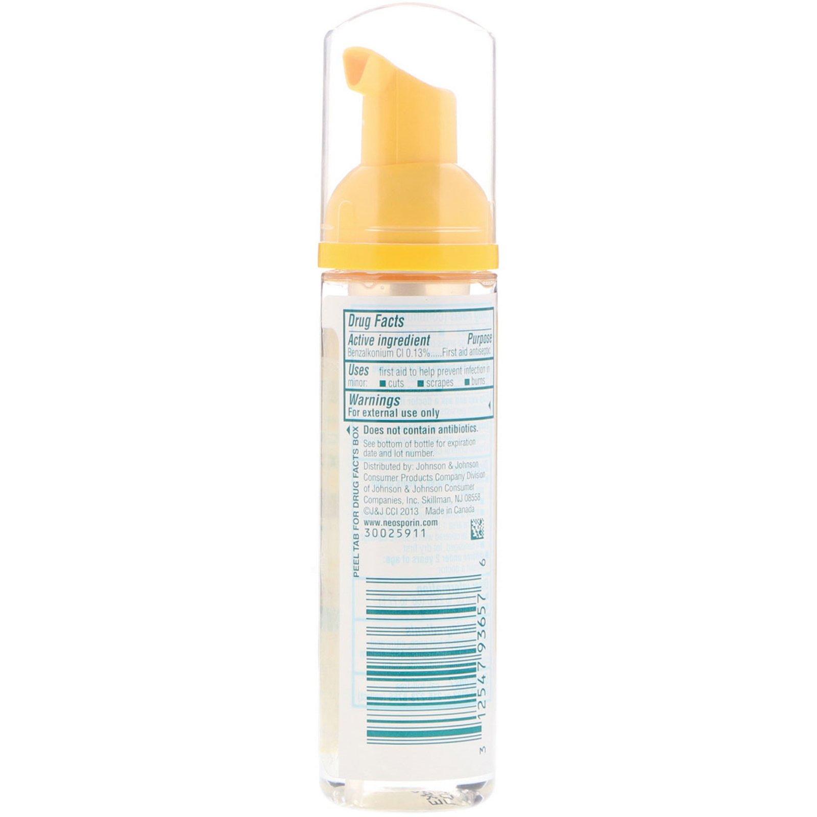 Neosporin, Espuma líquida antiséptica First Aid, para niños, edades de ...