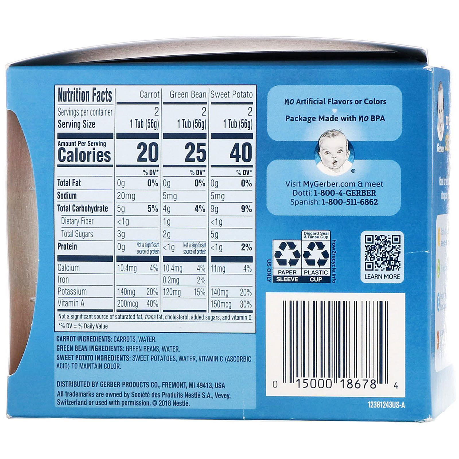 Gerber, My 1st Veggies, Starter Kit, Carrot, Green Bean, Sweet Potato ...