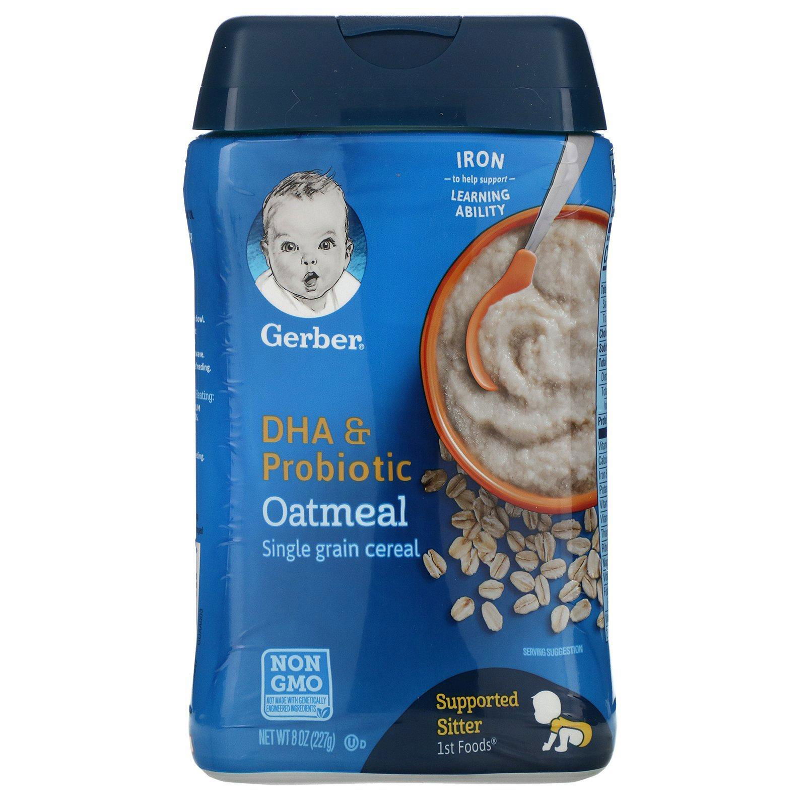 Gerber, DHA & Probiotic Oatmeal, Single Grain Cereal, 8 oz (227 g ...