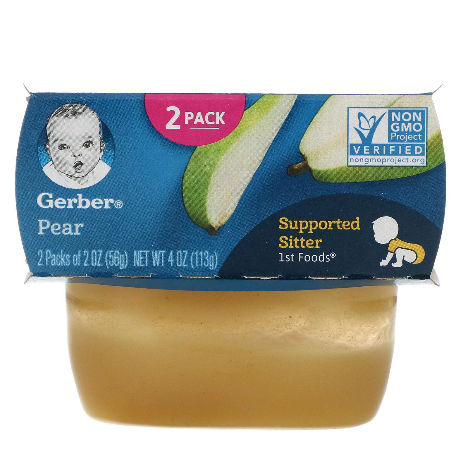 Gerber, Pear, 2 Pack, 2 oz (56 g) Each | Allnatural