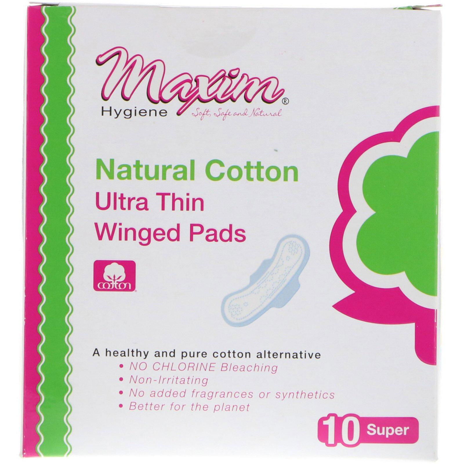 Maxim Hygiene Products, Ultra Thin Winged Pads, Super, Unscented, 10 ...
