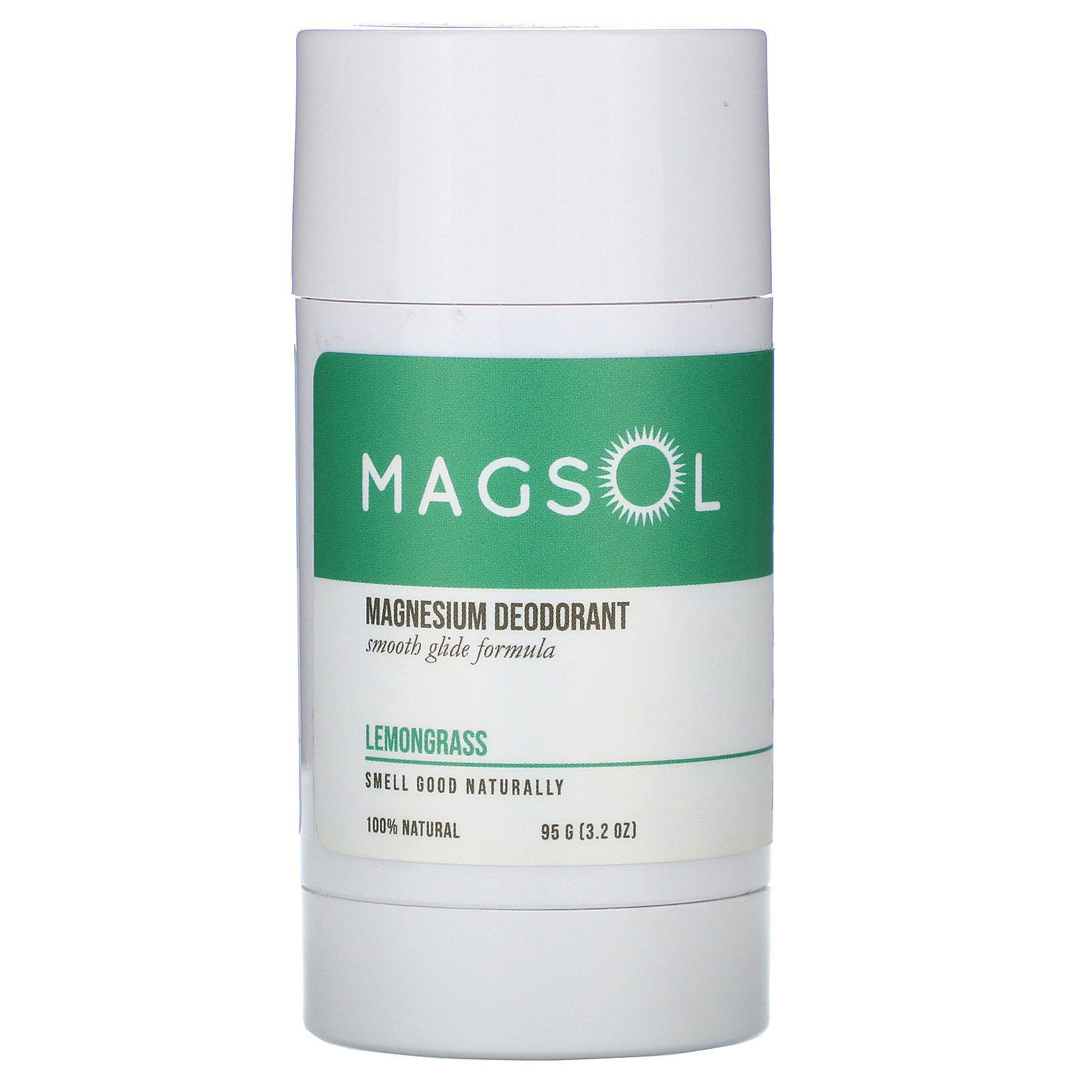 Magsol, Magnesium Deodorant, Lemongrass, 3.2 oz (95 g) | Allnatural