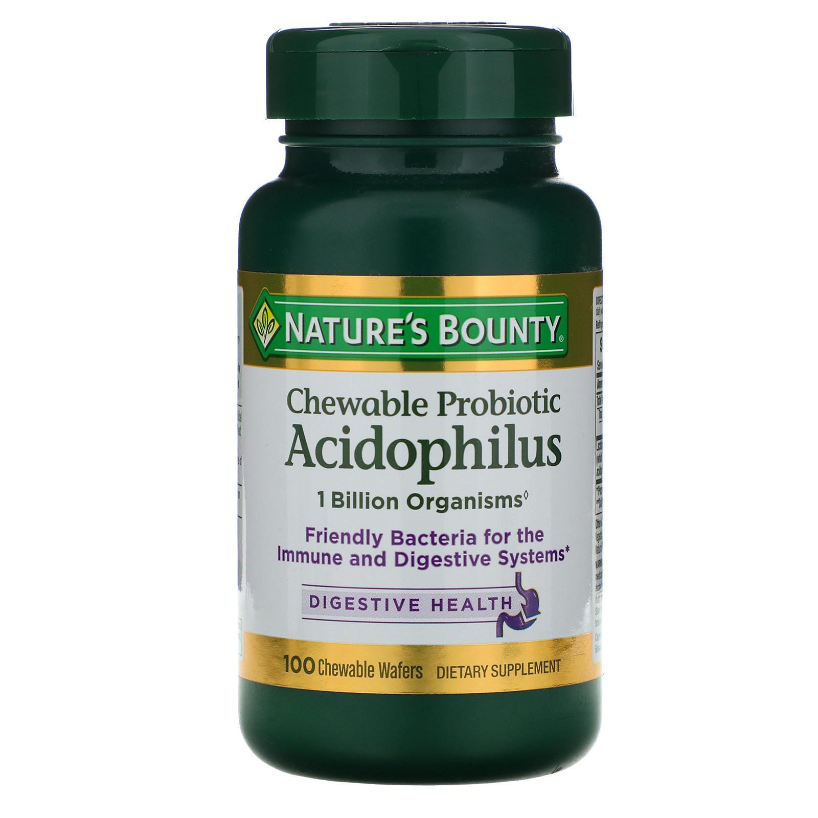 Nature's Bounty, Chewable Probiotic Acidophilus, Natural Strawberry ...