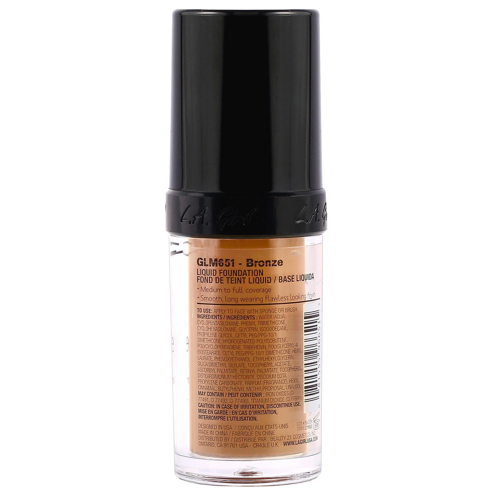 L.A. Girl, Base Pro Coverage HD, Bronce, 28 ml (0,95 oz. líq.) | Allnatural