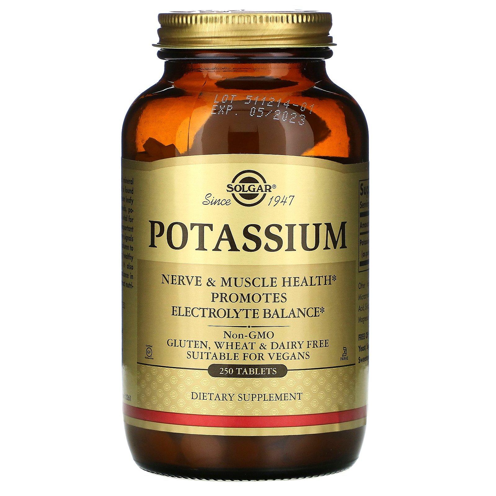 Solgar, Potasio, 250 comprimidos | Allnatural