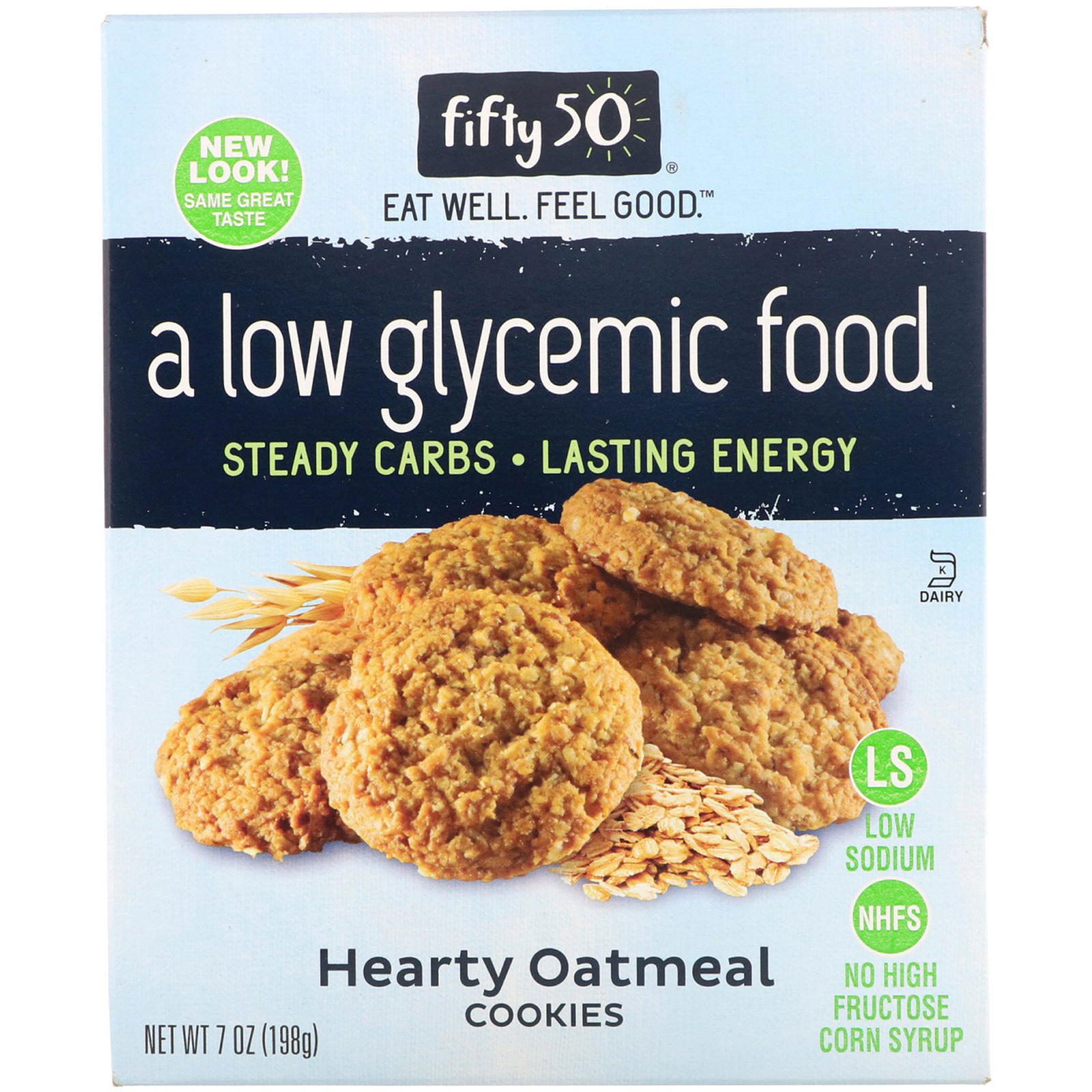 Fifty 50, Low Glycemic Hearty Oatmeal Cookies, 7 oz (198 g) | Allnatural