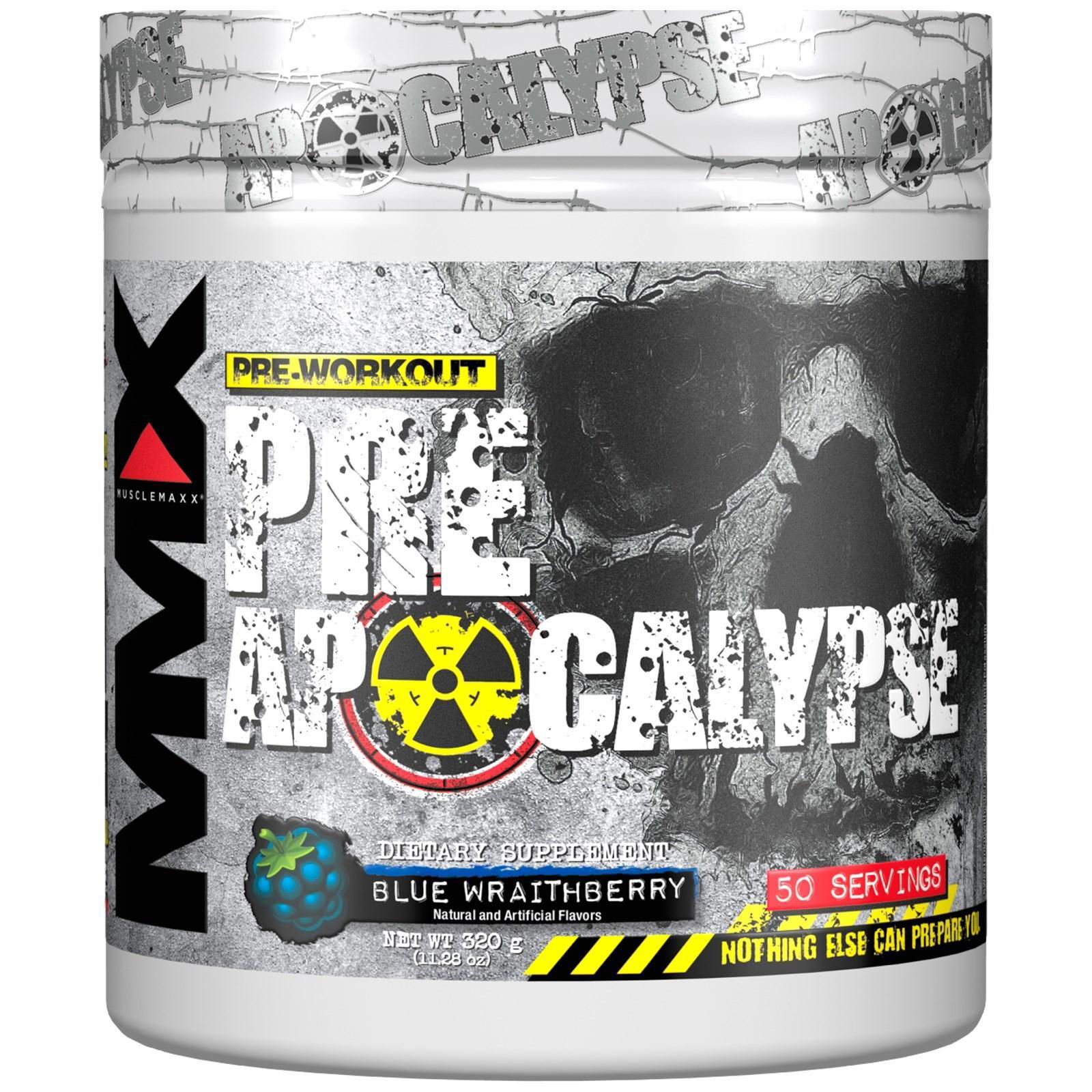 MuscleMaxx, Pre Apocalypse, Pre-Workout, Blue Wraithberry, 11.28 oz ...