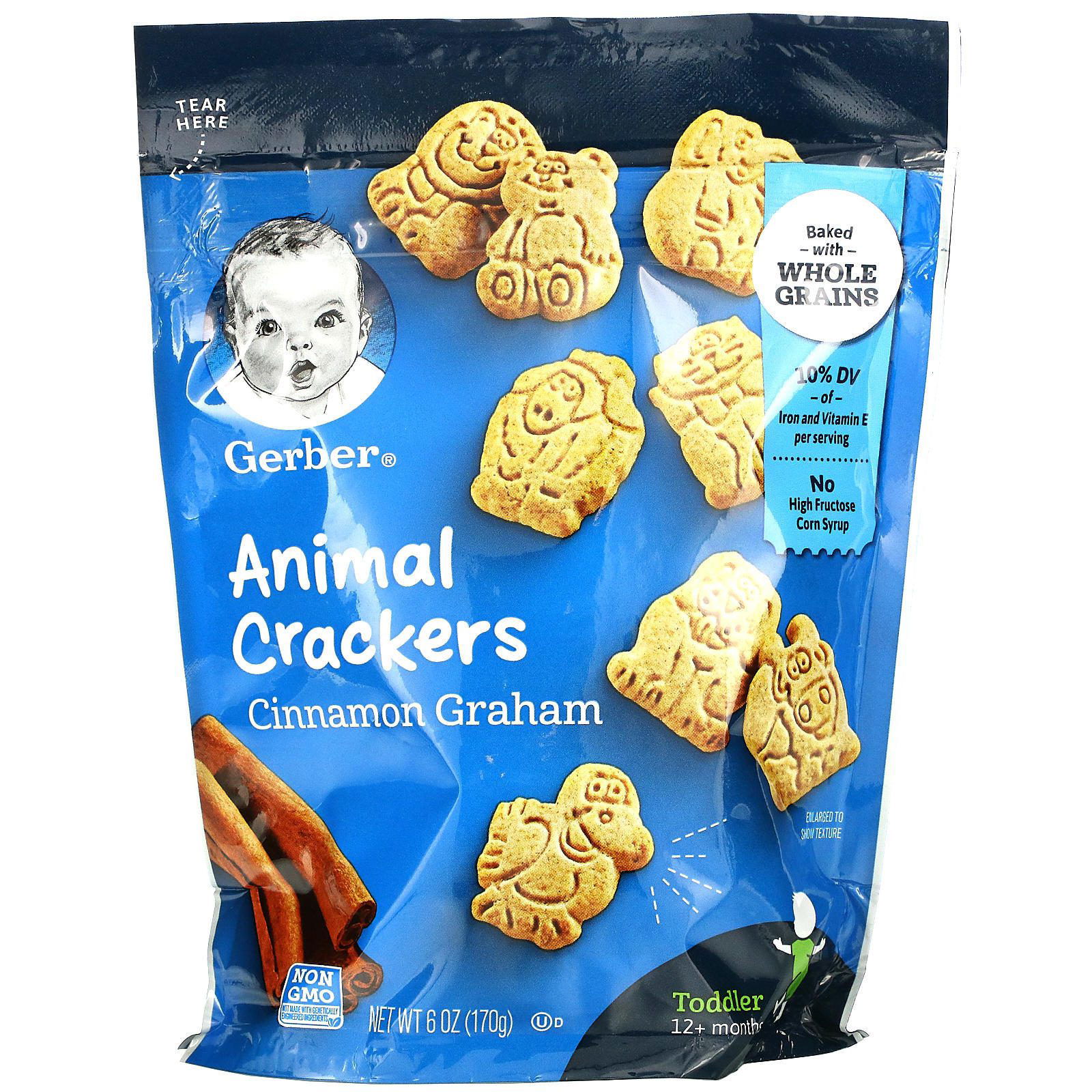 Gerber, Animal Crackers, 12+ Months, Cinnamon Graham, 6 oz (170 g ...