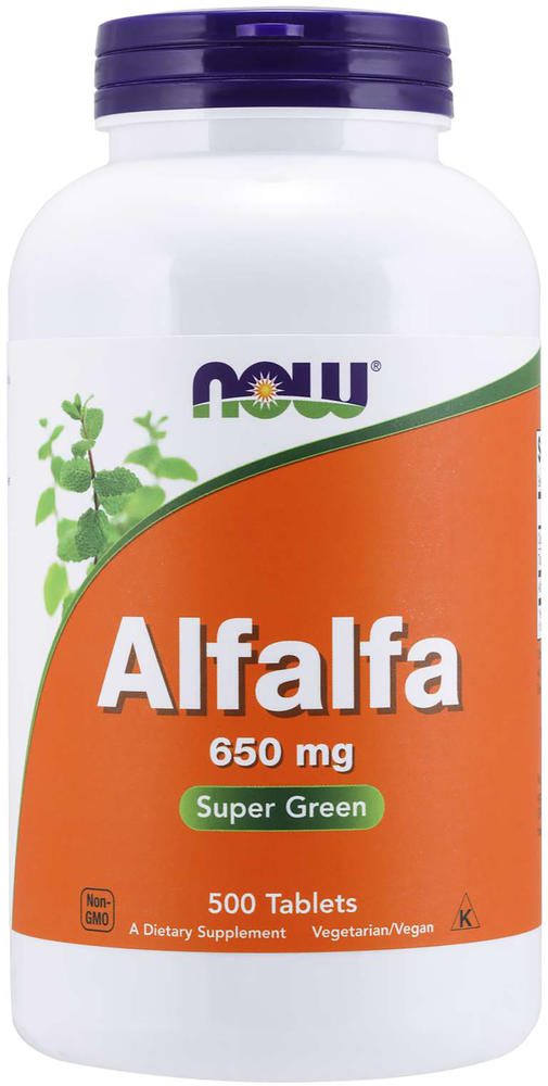 Granos de alfalfa , 650 mg, 500 Tabletas | Allnatural