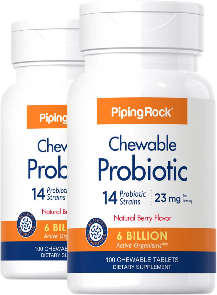 Probiótico masticable, 14 cepas y 6000 millones de organismos (sabor ...