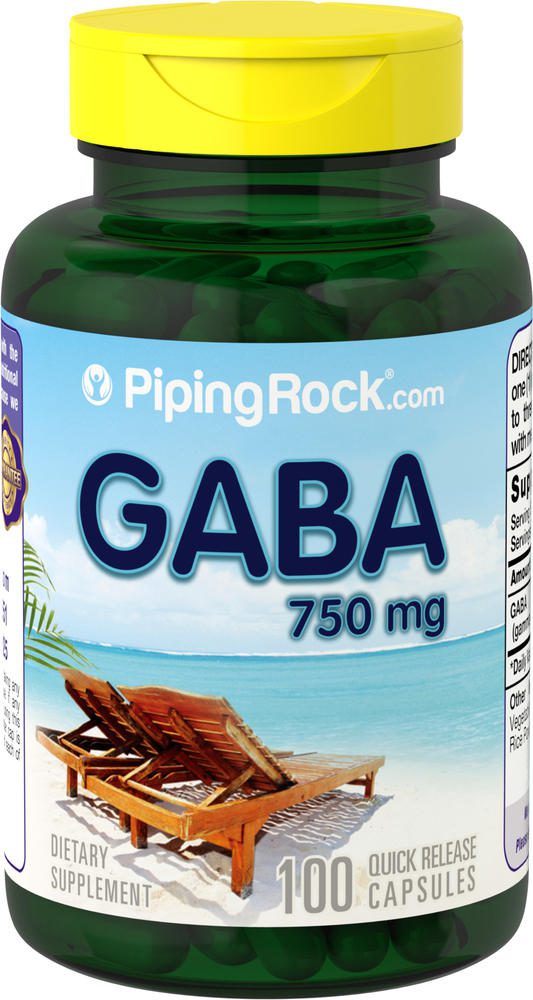 GABA (ácido gama aminobutírico), 750 mg, 100 Cápsulas de liberación rápida | Allnatural