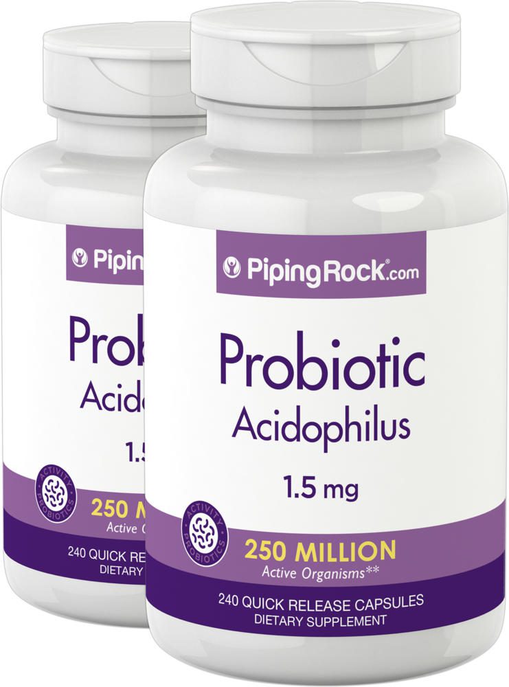 Acidófilos probiótico 250 millones de organismos, 240 Cápsulas de ...