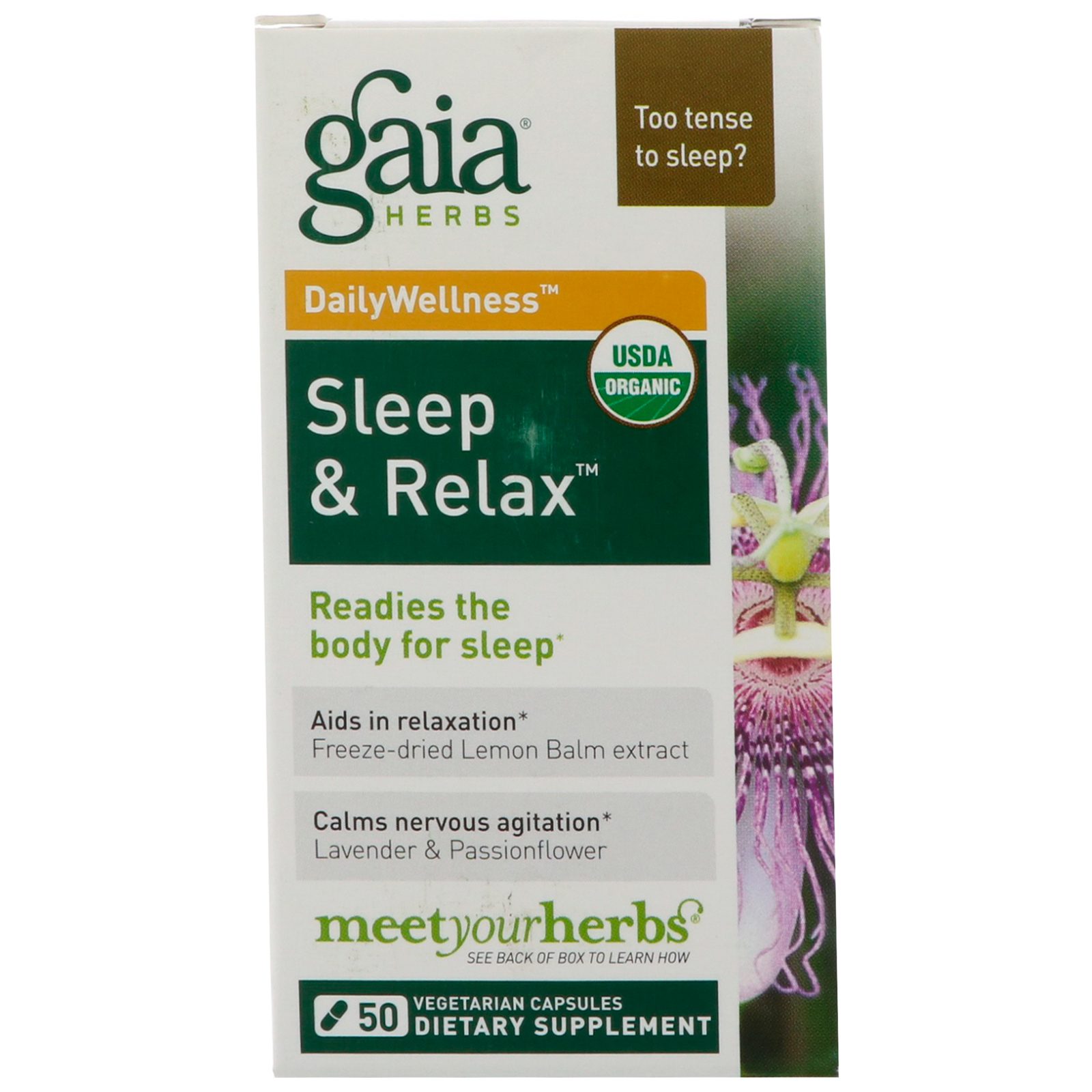 Gaia Herbs, Rapid Relief, Sueño y Relax, 50 cápsulas | Allnatural