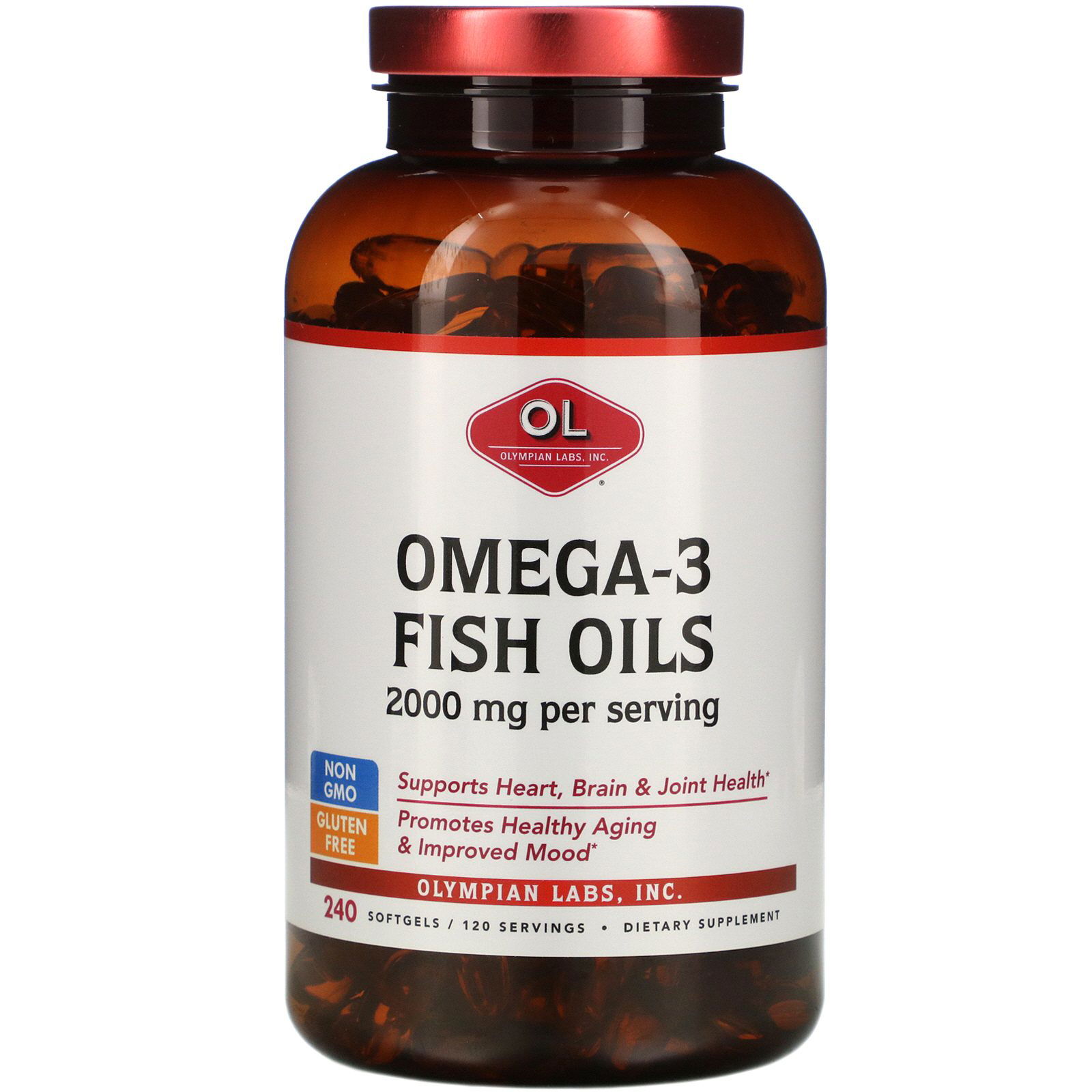 Olympian Labs, Aceites de Pescado Omega-3, 2000 mg, 240 Cápsulas ...