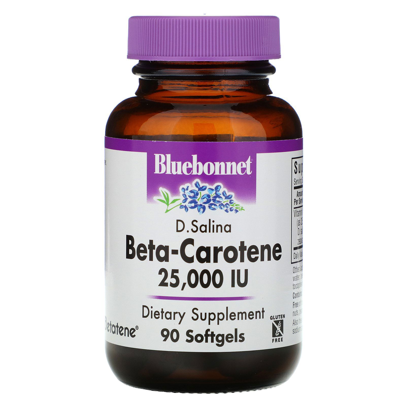 Bluebonnet Nutrition, Natural Beta-Carotene, 25,000 IU, 90 Cápsulas Gel ...