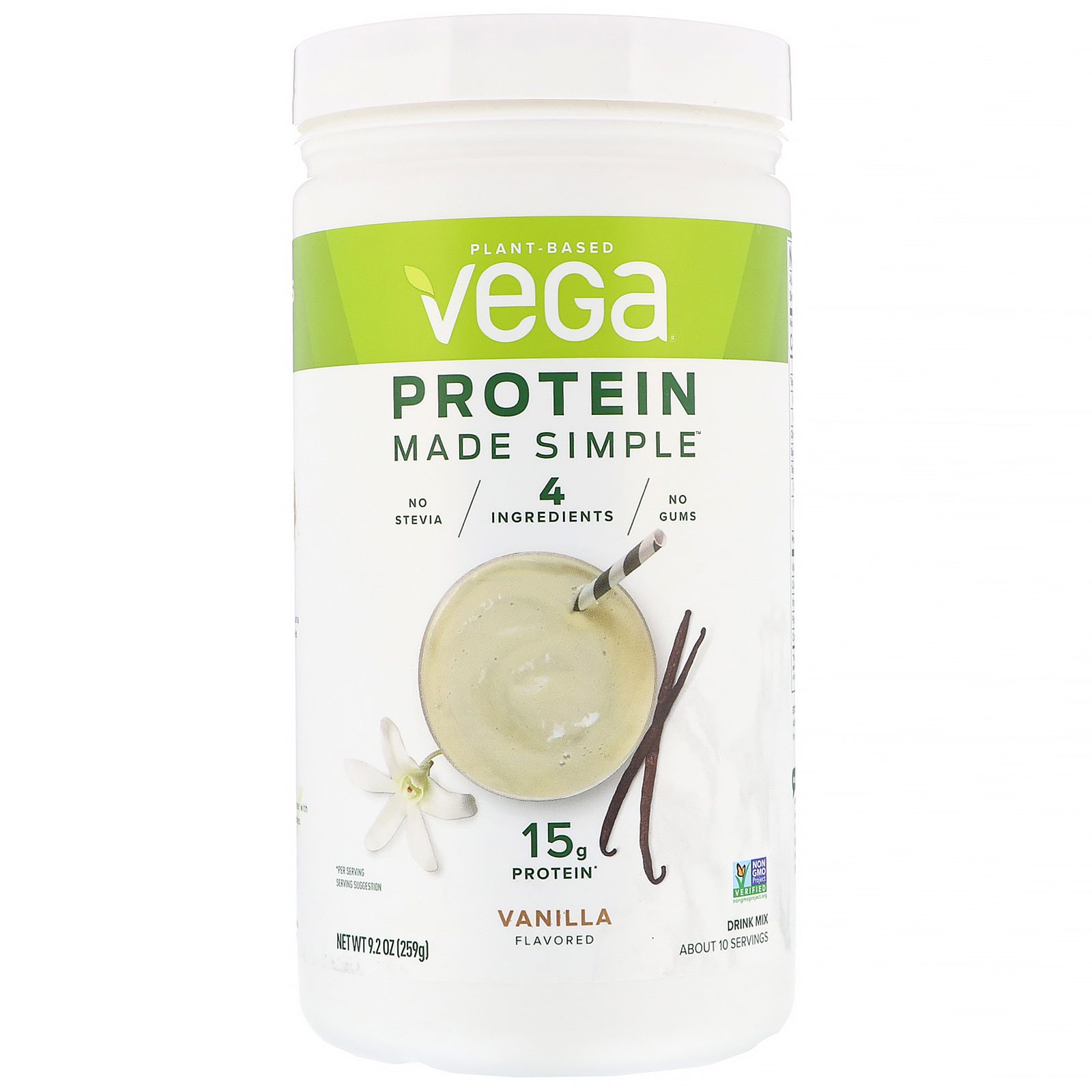 Vega, Protein Made Simple, proteína, sabor a vainilla, 259 g (9,2 oz ...