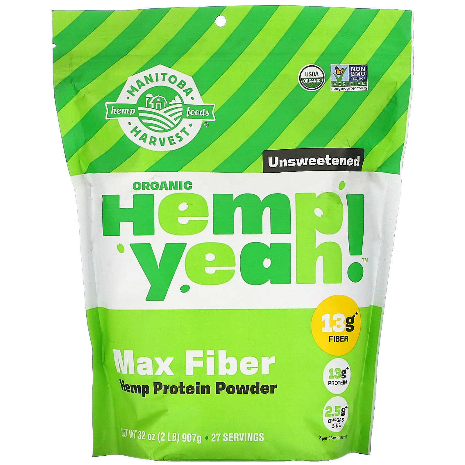 Manitoba Harvest, Hemp Yeah! Max Fiber Hemp Protein Powder, Unsweetened ...