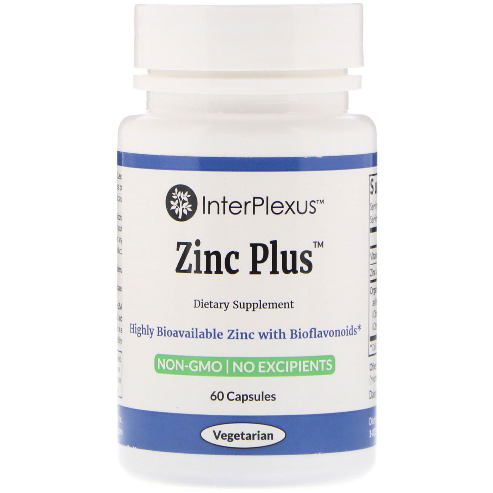 InterPlexus, Zinc plus, 60 cápsulas – Tienda Allnatural MX