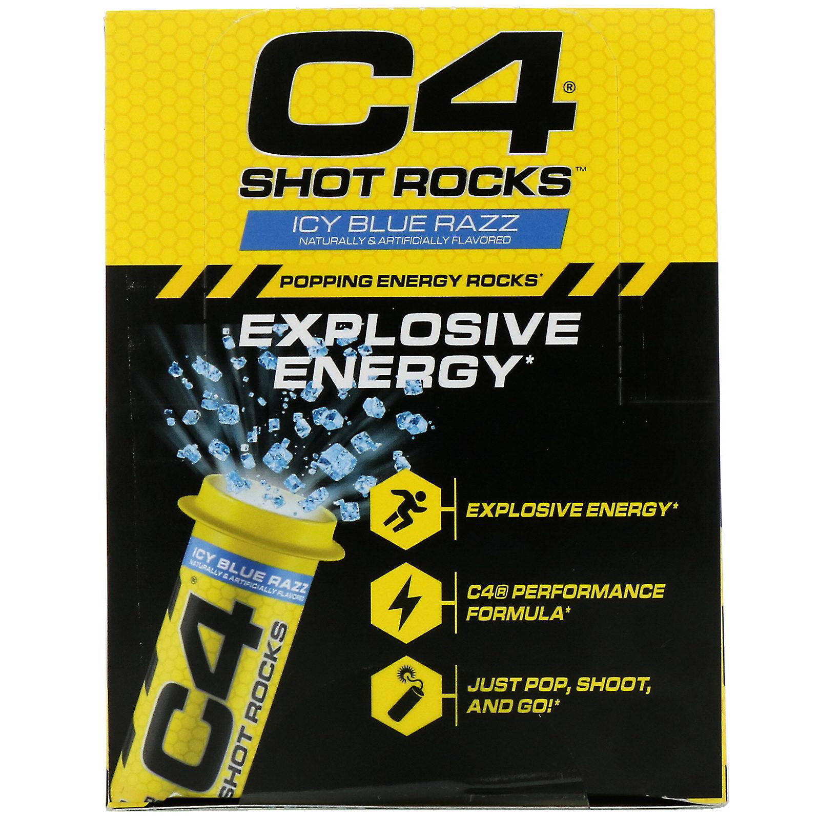 Cellucor, C4 Shot Rocks, mora refrescante, 12 frascos, 0,5 oz cada uno ...