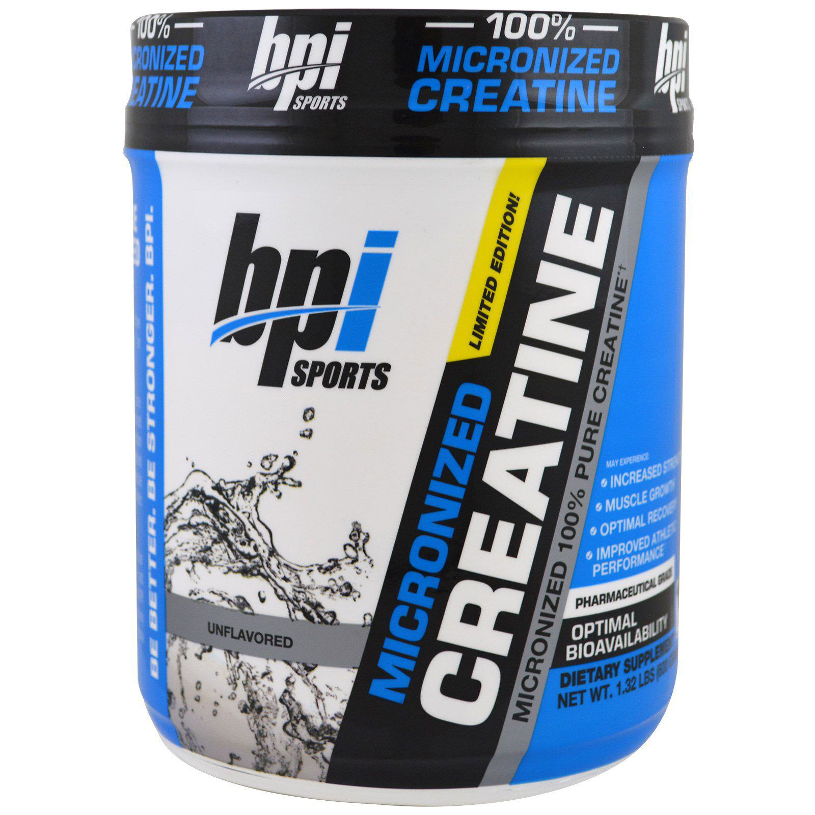 BPI Sports, Creatina micronizada, edición limitada, sin sabor, 1.32 lbs ...