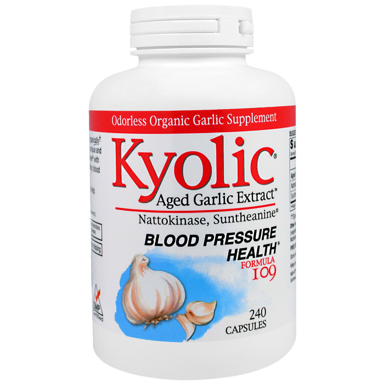 Kyolic, Salud de la presión arterial, Fórmula 109, 240 cápsulas ...