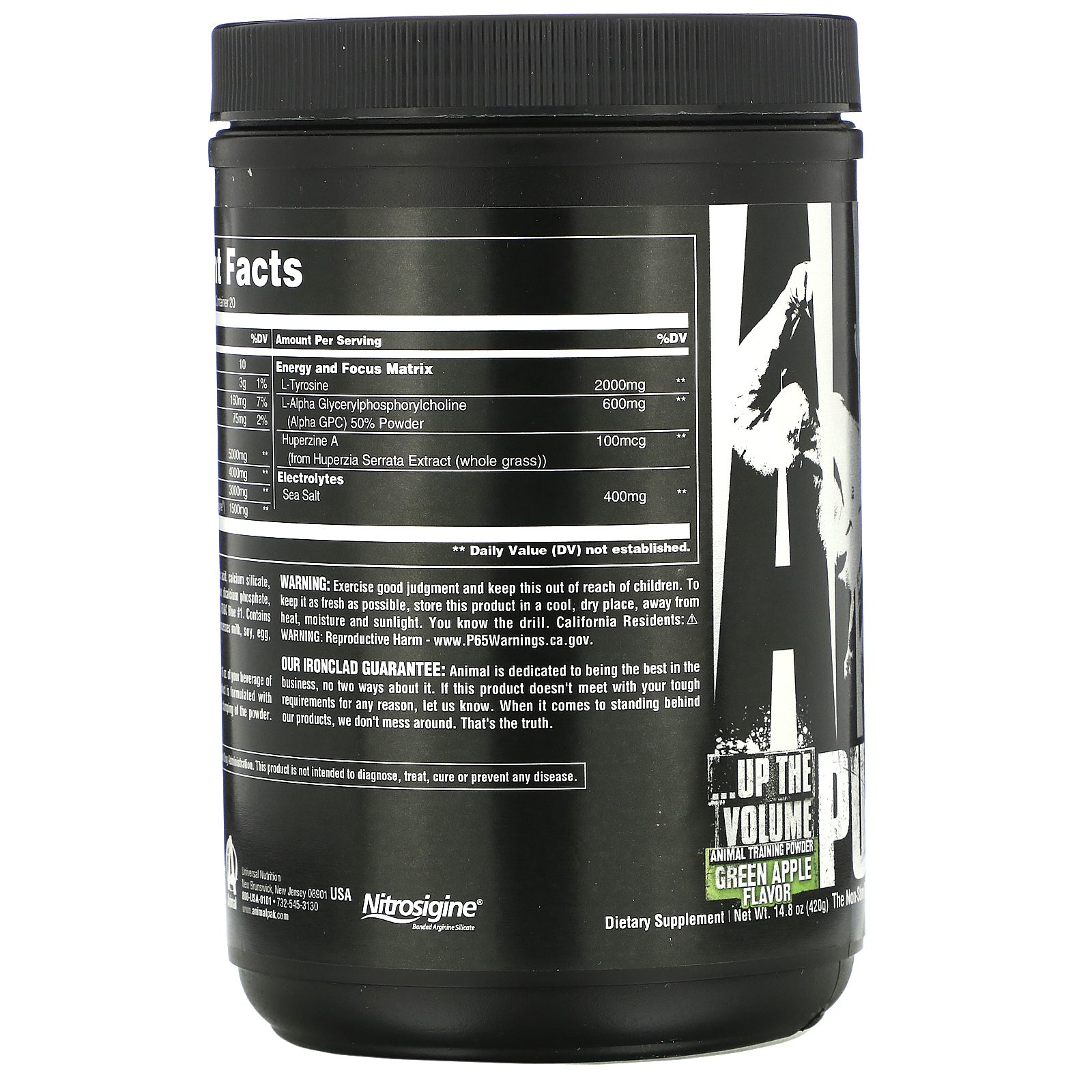 Universal Nutrition, Animal Pump Pro, Non-Stim Pre-Workout, Green Apple ...