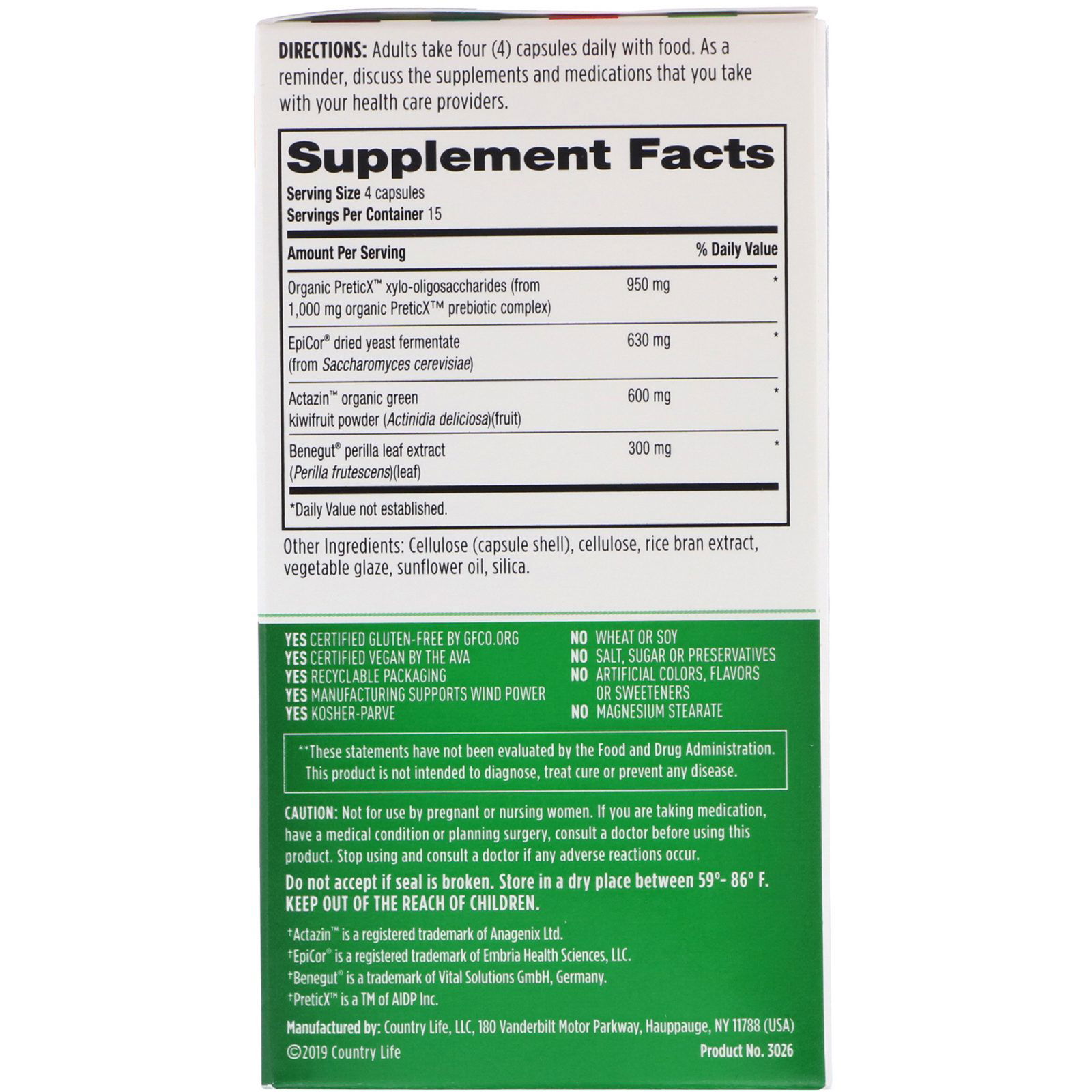 Country Life, Gut Connection, Digestive Balance, 60 cápsulas veganas ...