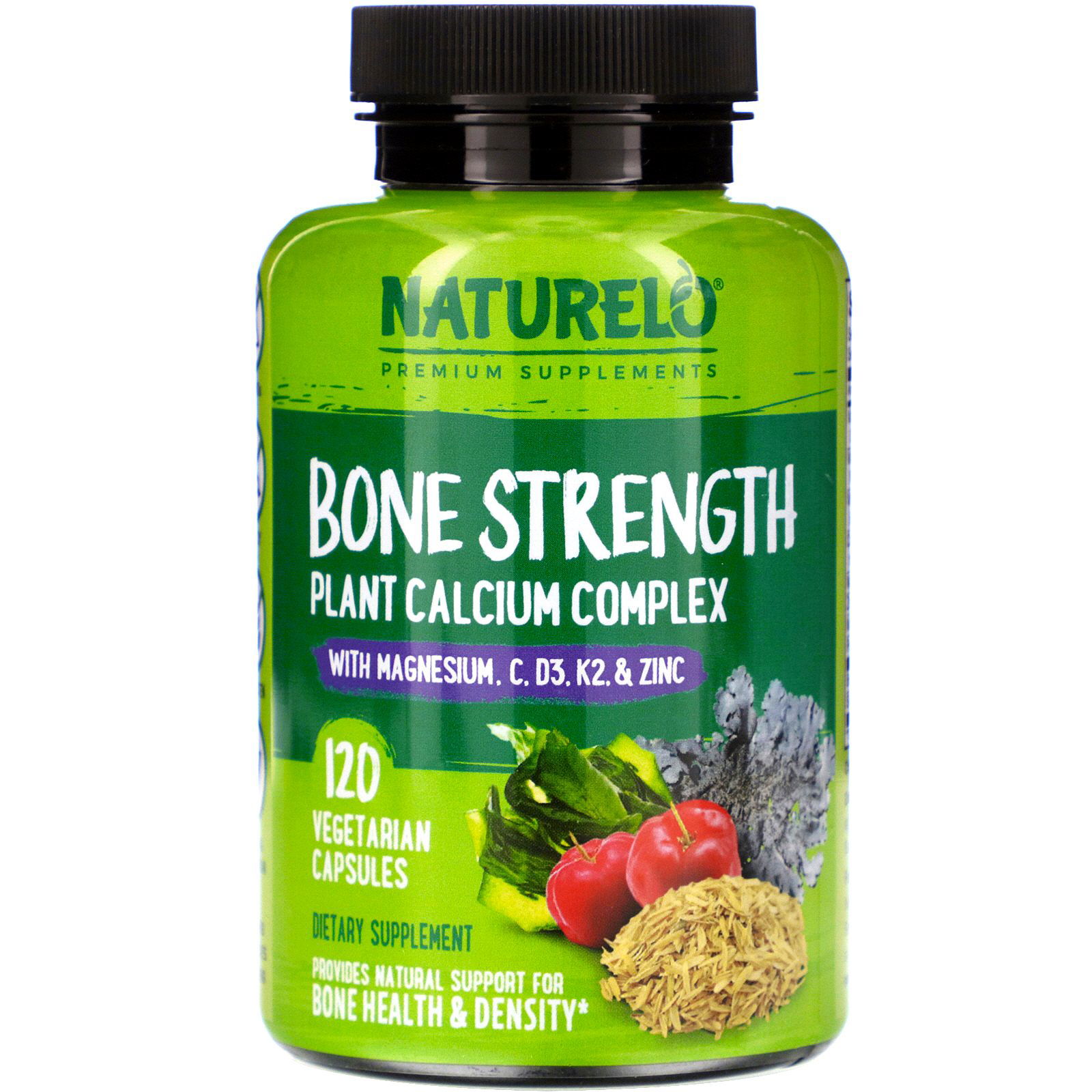 NATURELO, Bone Strength, Plant-Based Calcium Complex, 120 Vegetarian ...