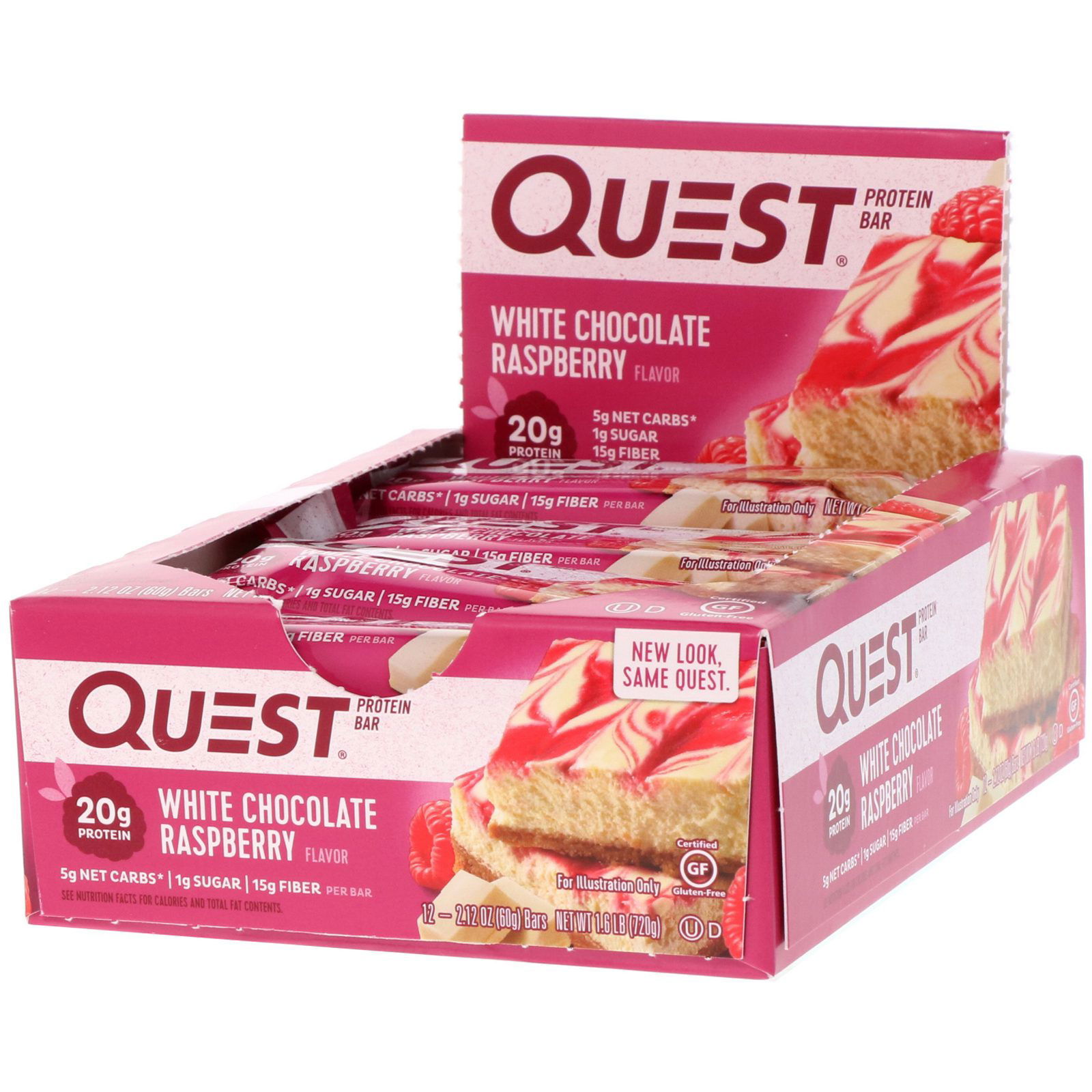 Quest Nutrition, Barra de proteínas Quest, chocolate blanco y frambuesa ...