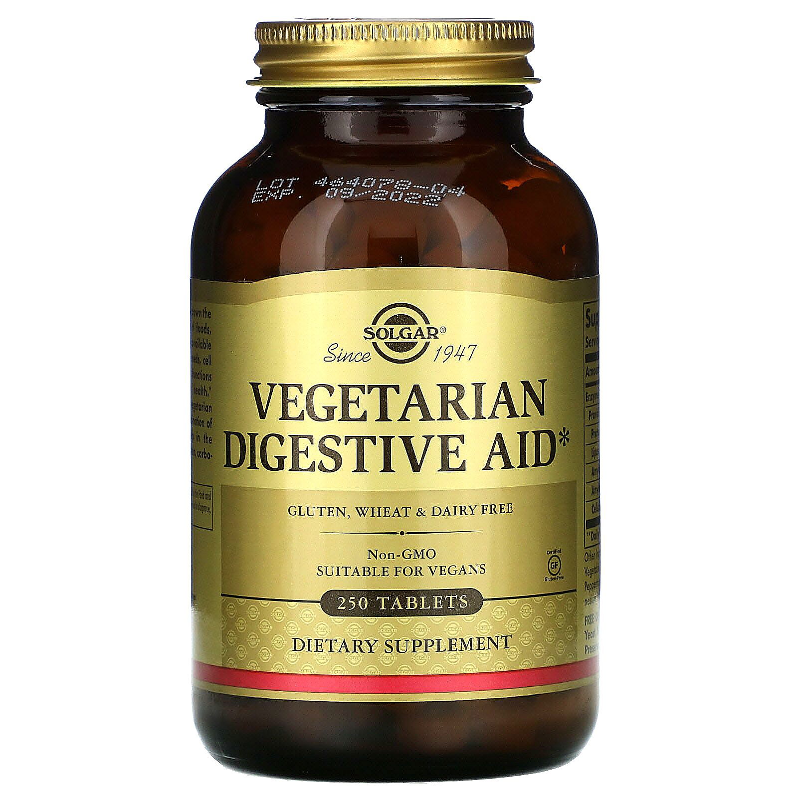 Solgar, Vegetarian Digestive Aid, 250 comprimidos | Allnatural