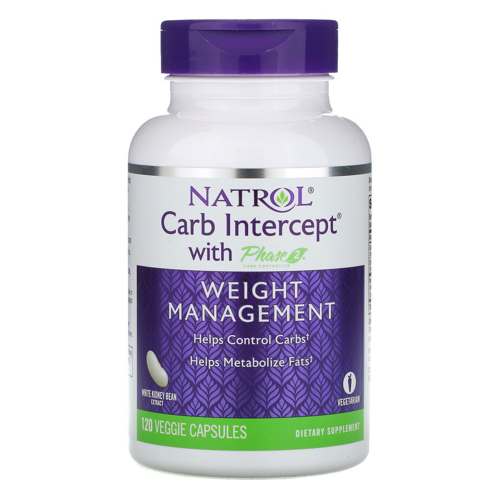 Natrol, Carb Intercept con Phase 2 Carb Controller, 1000 mg, 120 ...