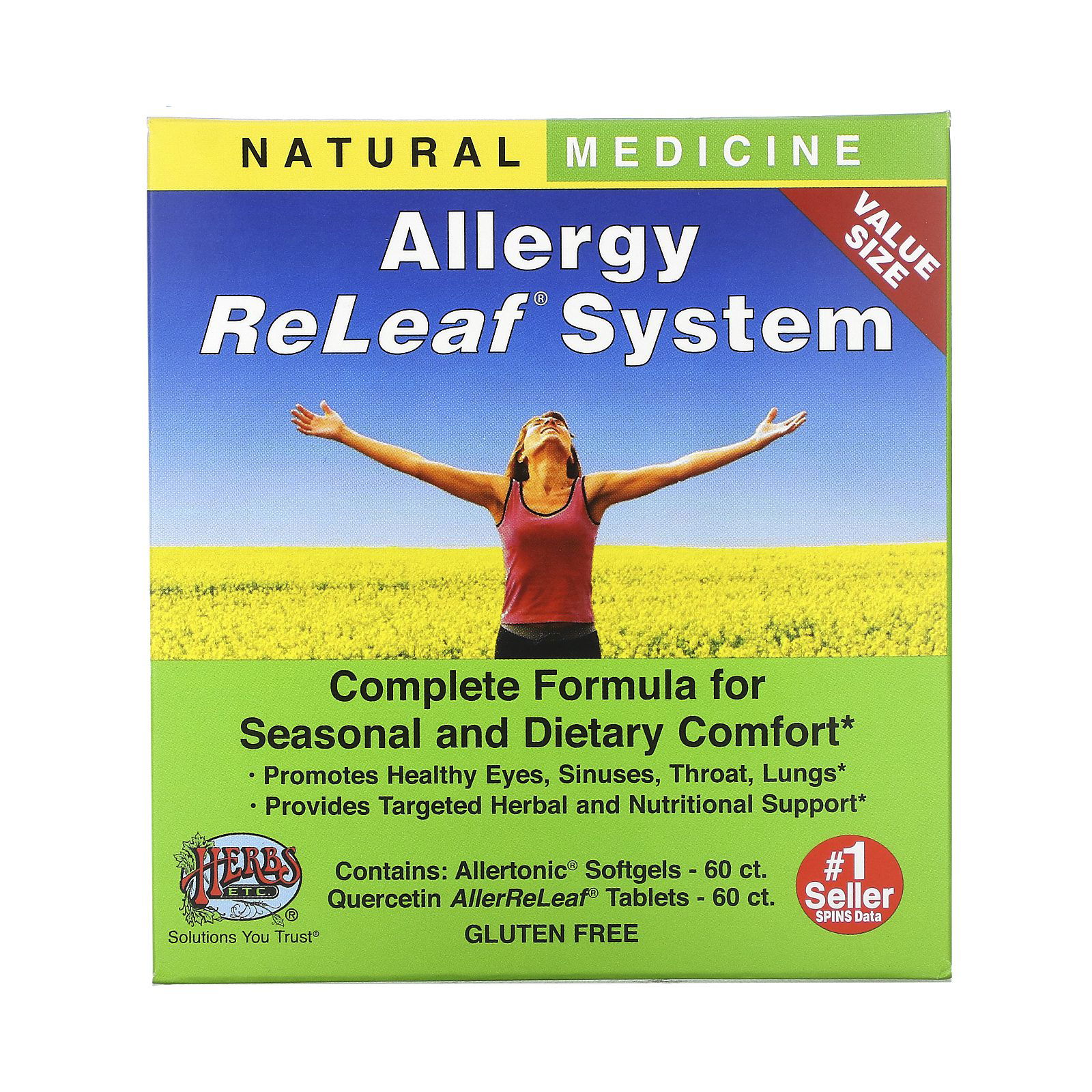 Herbs Etc., Allergy ReLeaf System, 2 Bottles, 60 Softgels/Tablets ...