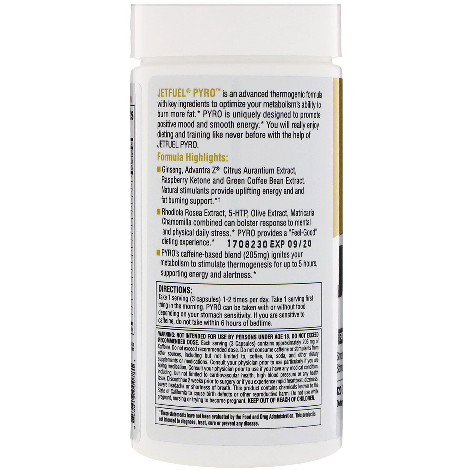 GAT, JetFUEL Pyro, 120 Oil-Infused Capsules | Allnatural