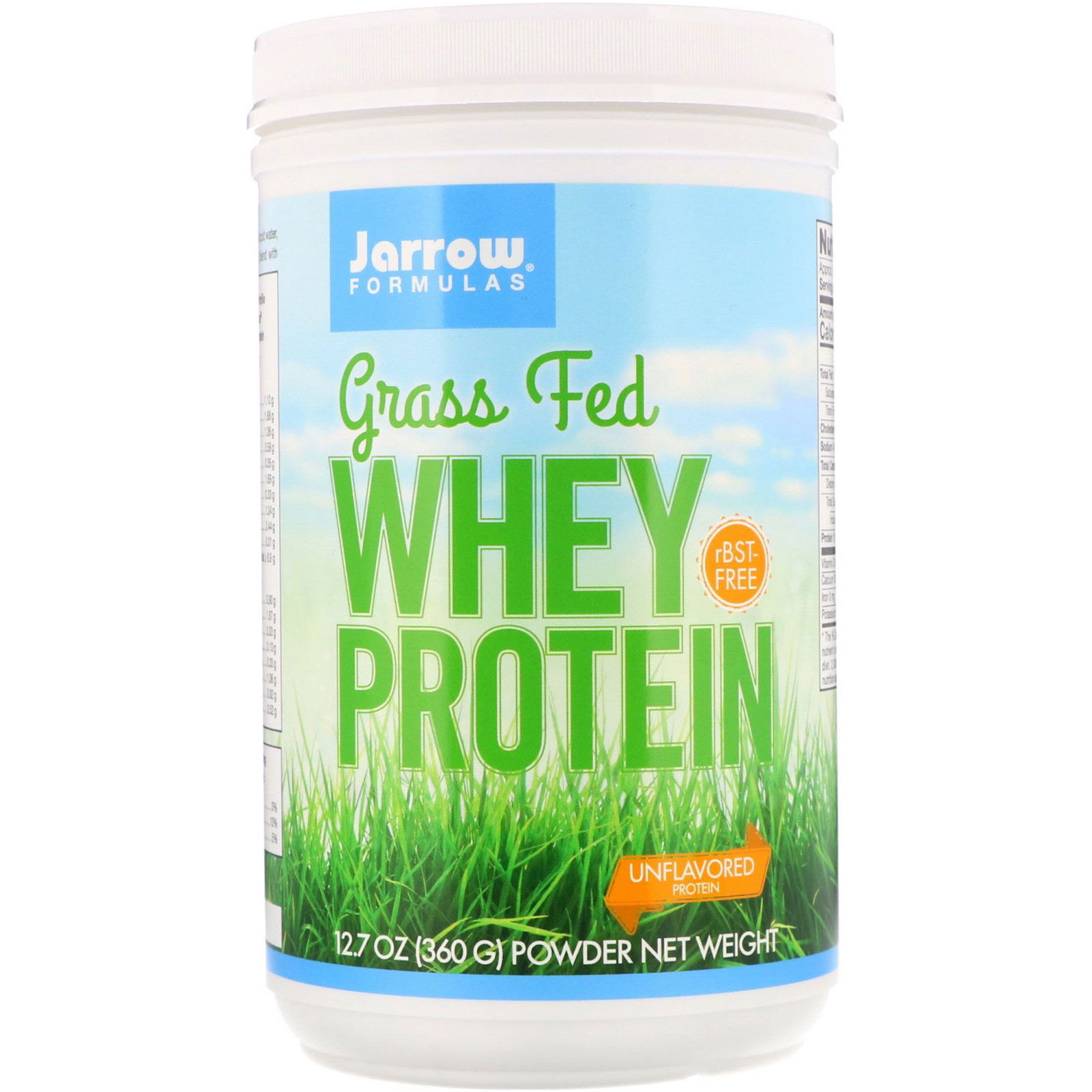 Jarrow Formulas, Grass Fed Whey Protein, sin sabor, 12.7 oz (360 g ...