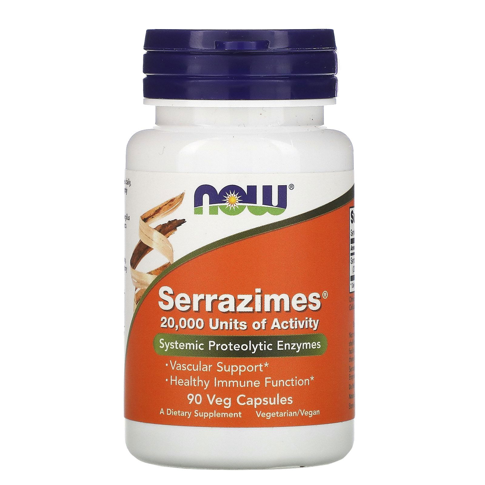 Now Foods, Serrazimes, 90 Veg Capsules | Allnatural