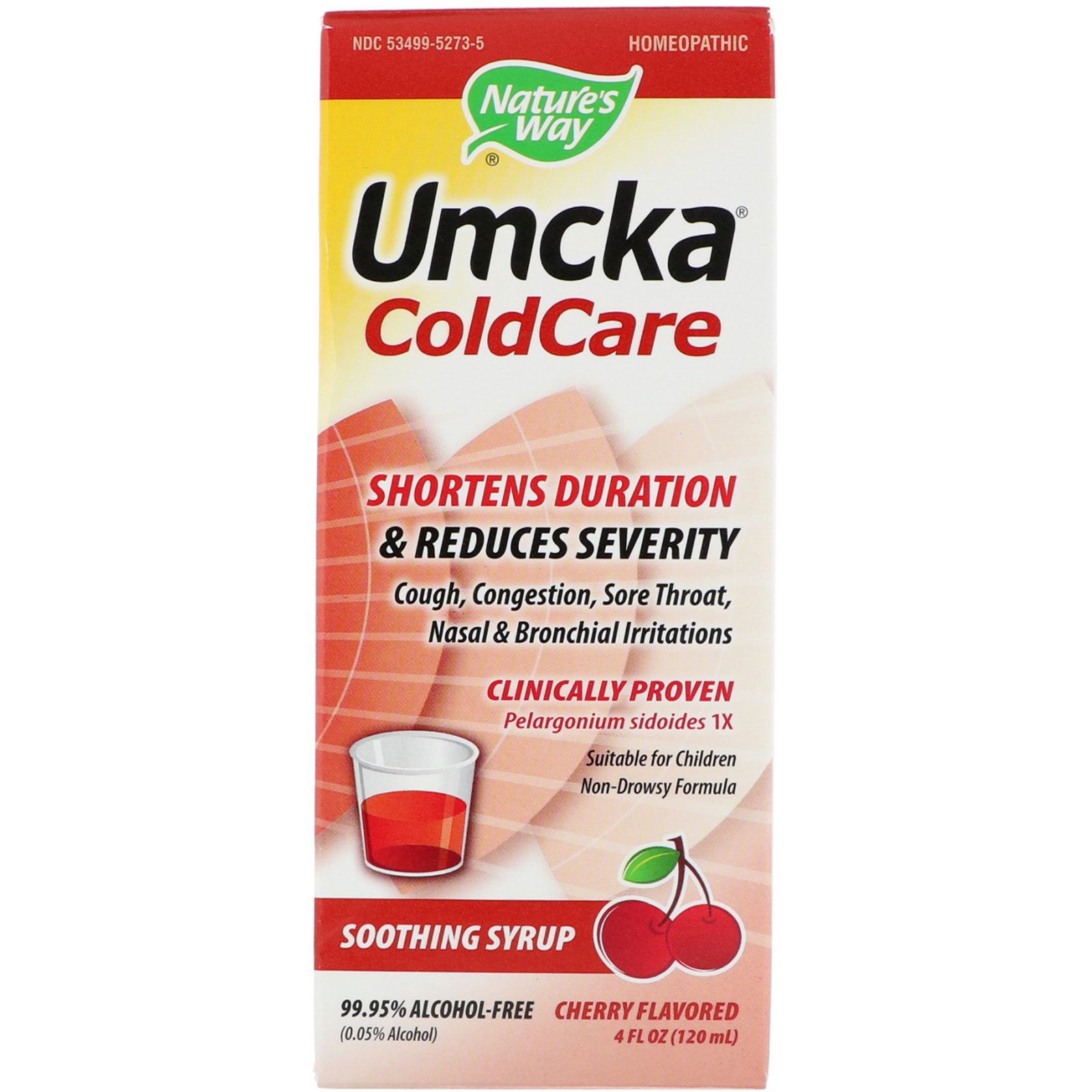Nature's Way, Umcka, ColdCare, Soothing Syrup, Cherry, 4 fl oz (120 ml ...