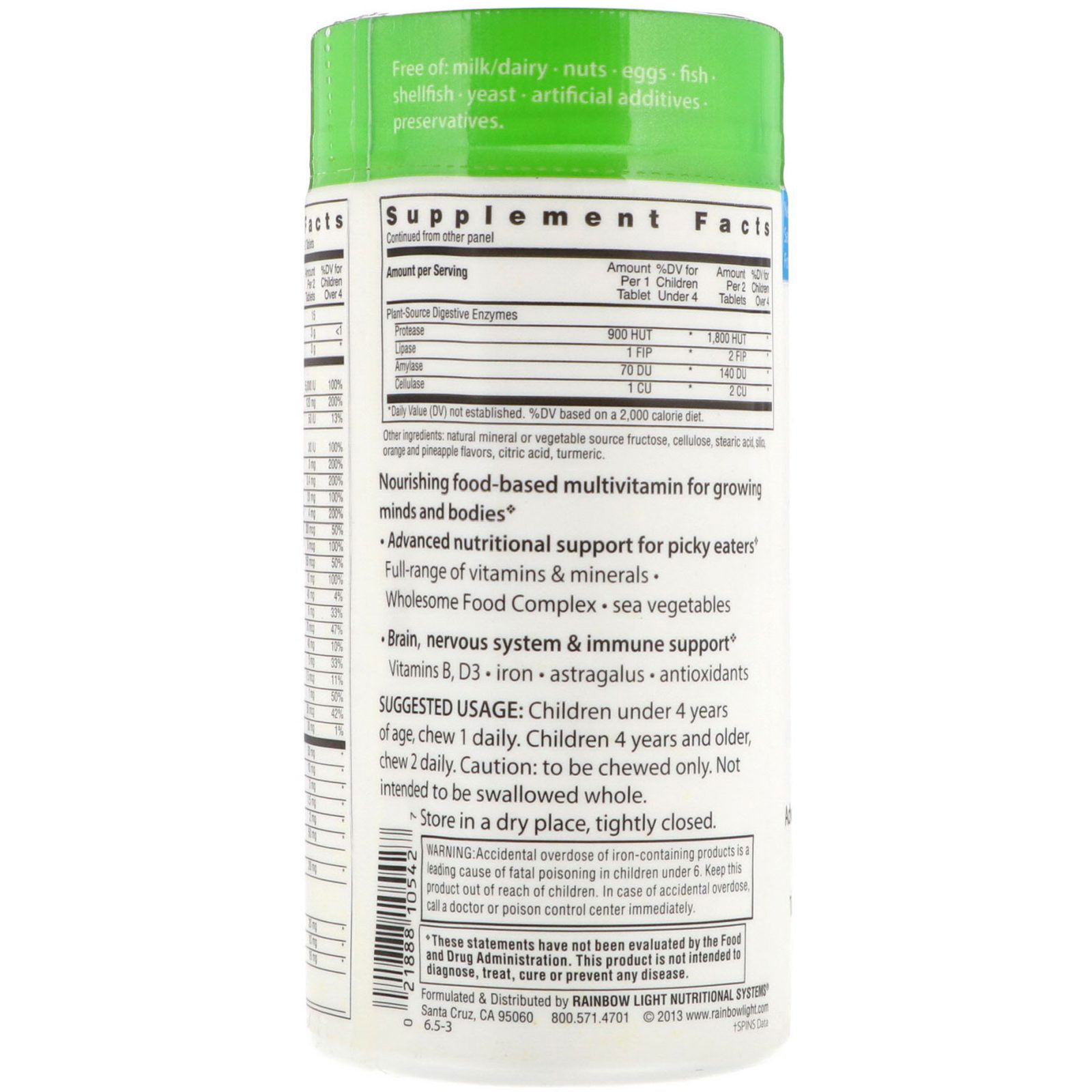 Rainbow Light, Nutri Stars, Food-Based Multivitamin, Fruit Punch Flavor ...