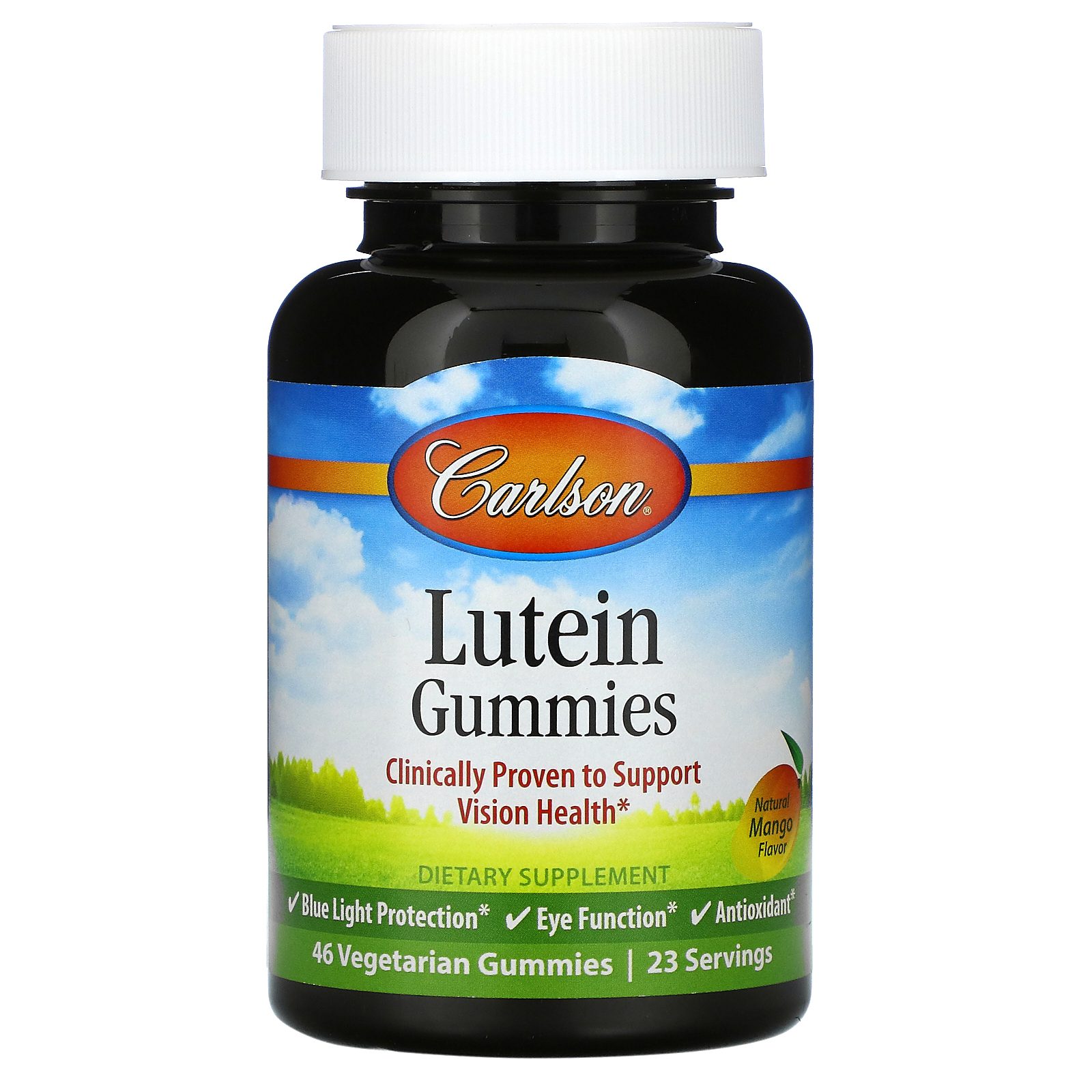 Carlson Labs, Lutein Gummies, Natural Mango, 46 Vegetarian Gummies ...