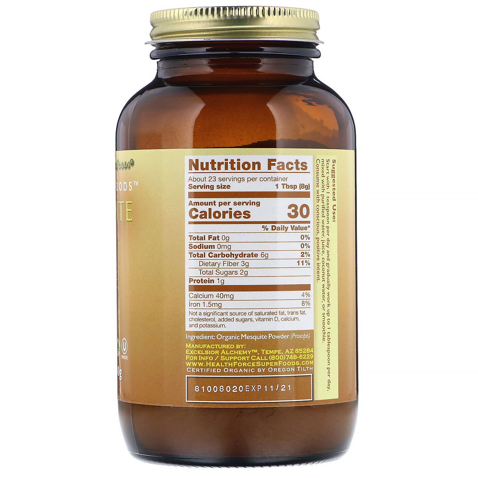 HealthForce Superfoods, Integrity Foods, mezquite, 180 g (6,3 oz ...