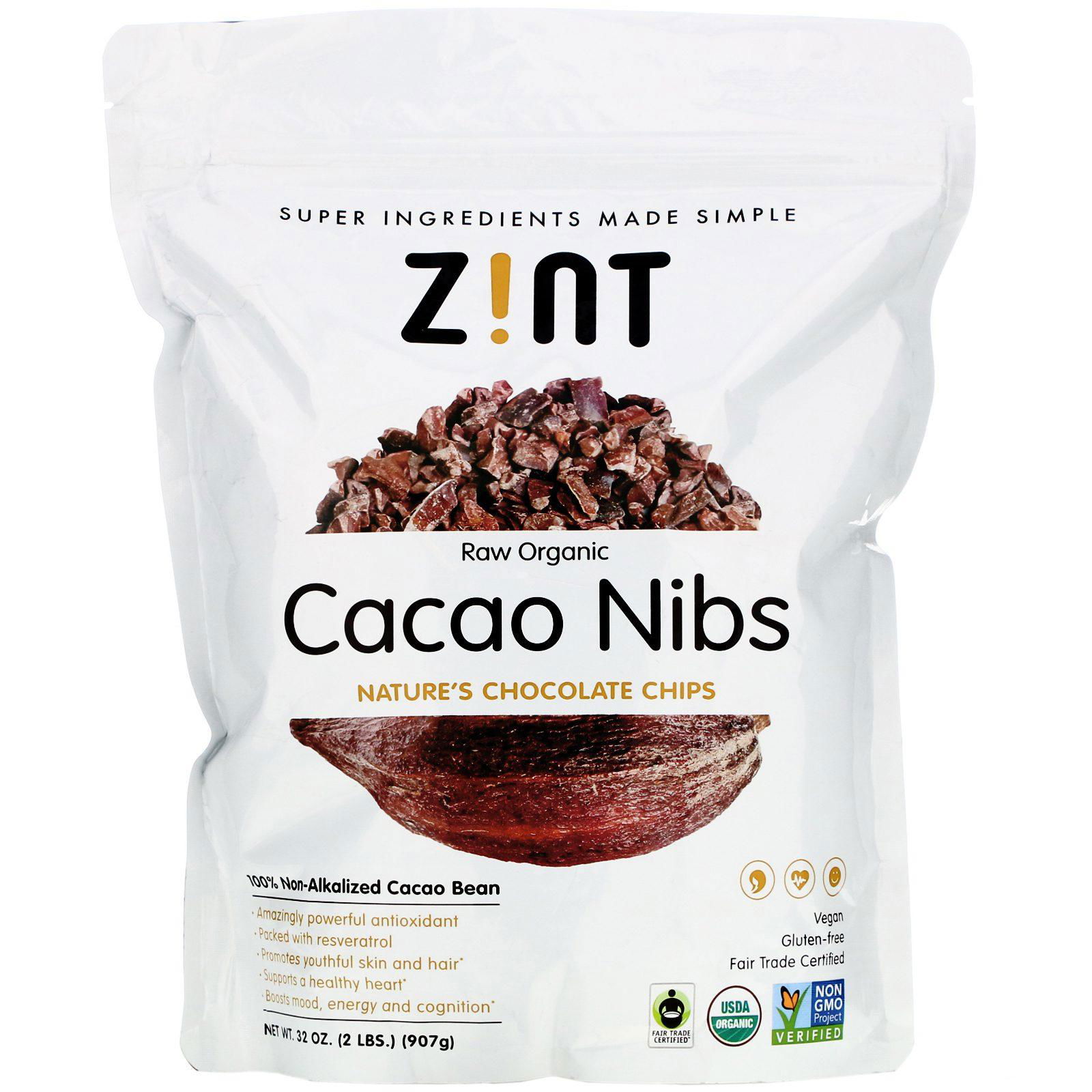 Zint, Raw Organic Cacao Nibs, 32 oz (907 g) | Allnatural