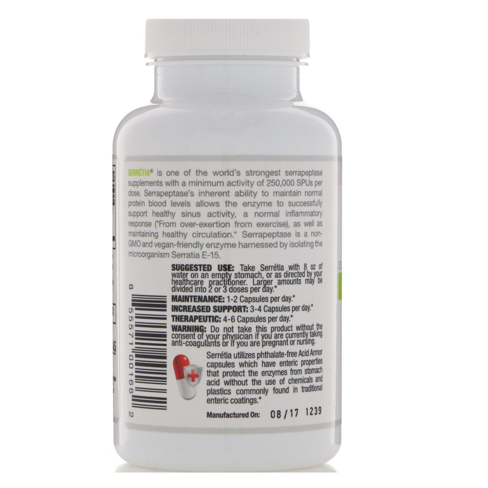 Arthur Andrew Medical, Serretia, Pure Serrapeptase, 500 mg, 180 ...