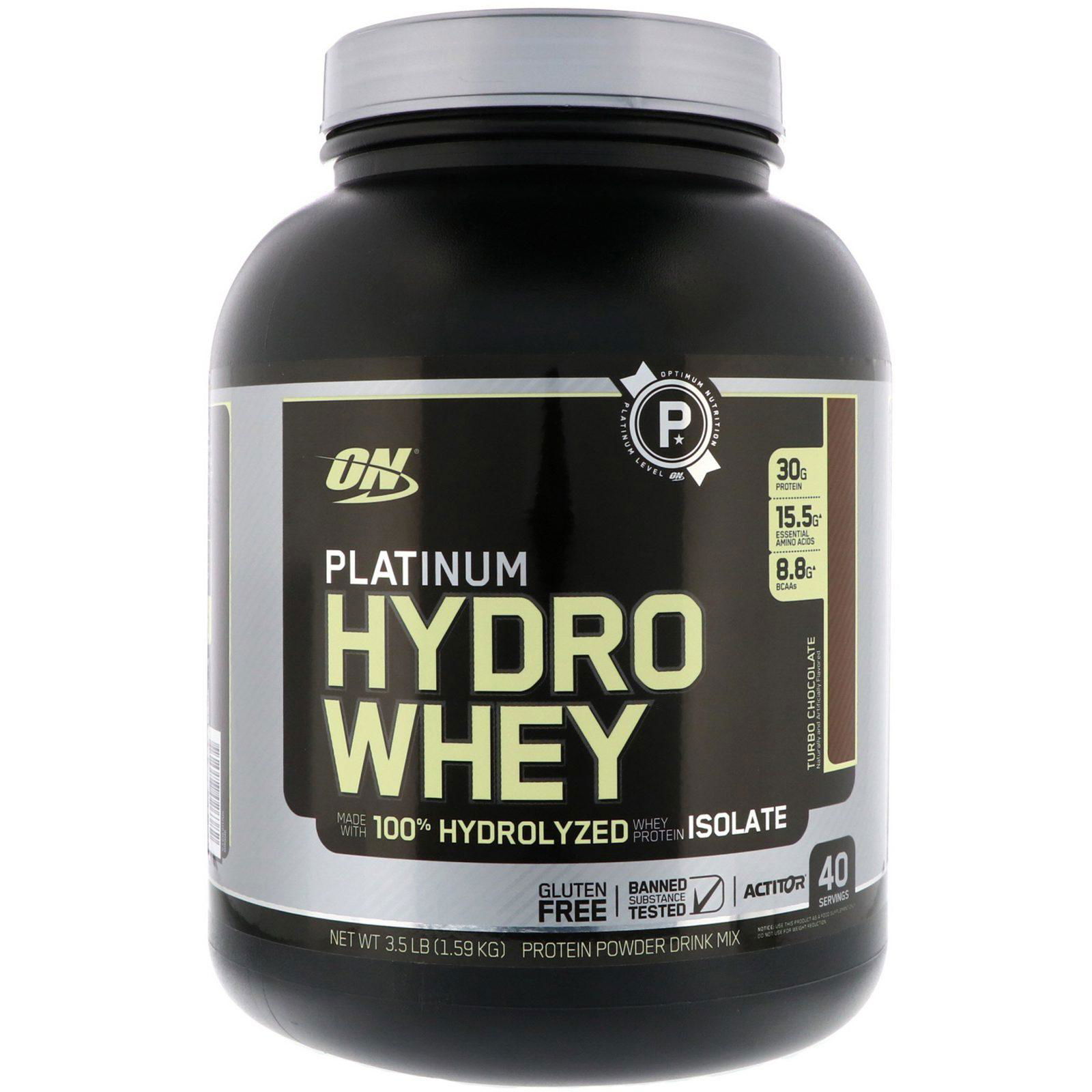 Optimum Nutrition, Hydro Whey platino, Chocolate turbo, 1,59 kg (3,5 lb ...